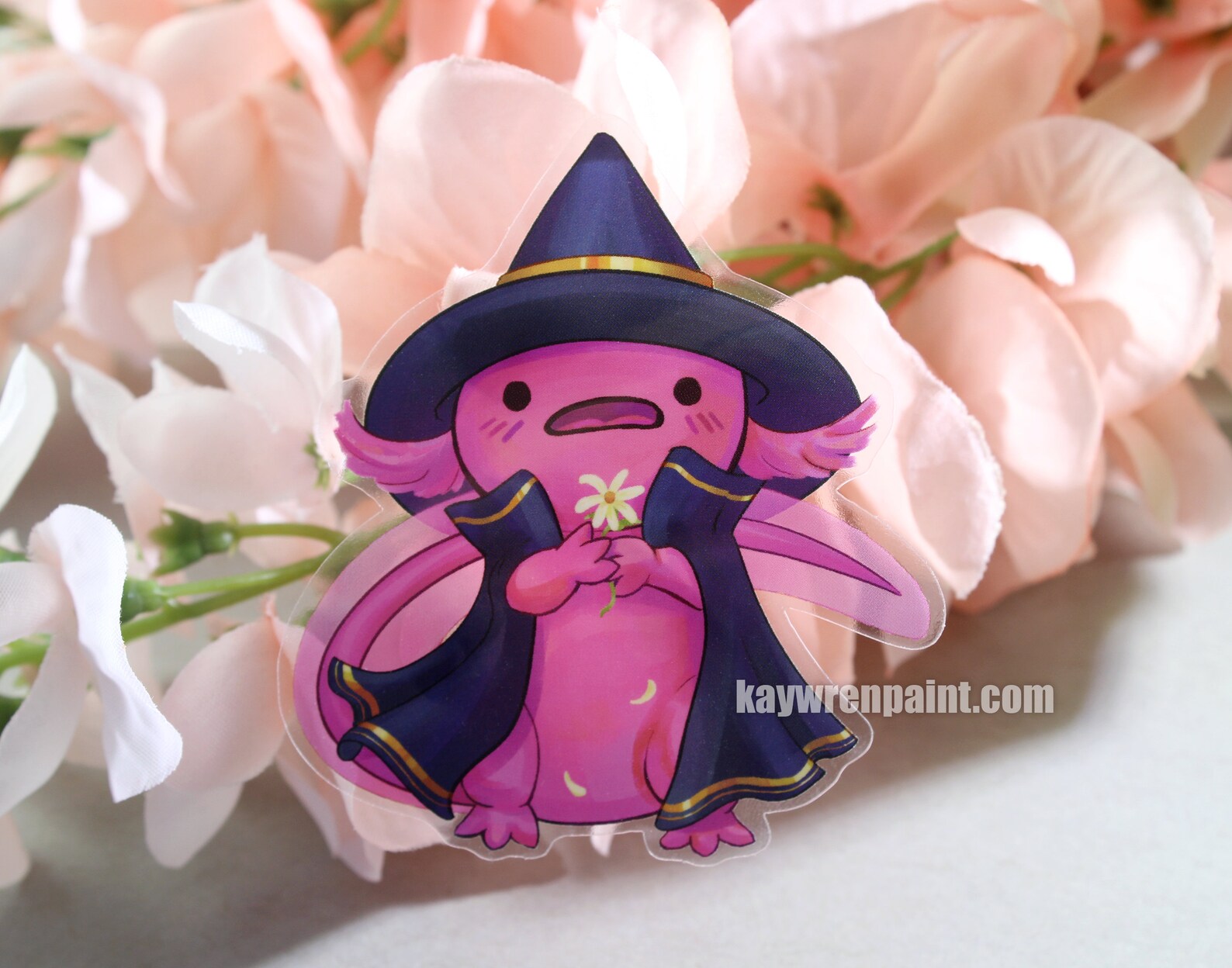 Axolotl Wizard Sticker Clear Border - Etsy Australia
