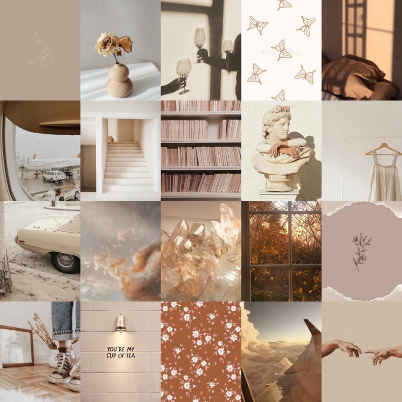 Neutral Aesthetic Wall Collage Set of 100 Ready to Download - Etsy
