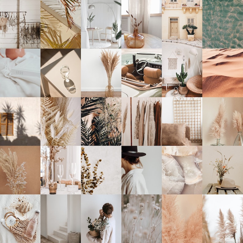 Neutral Aesthetic Wall Collage Set of 100 Ready to Download - Etsy