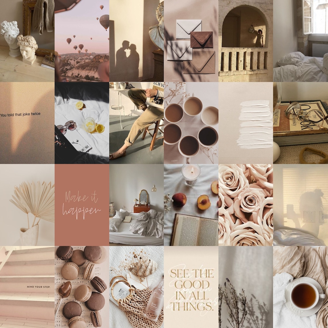 Neutral Aesthetic Wall Collage Set of 100 Ready to Download - Etsy