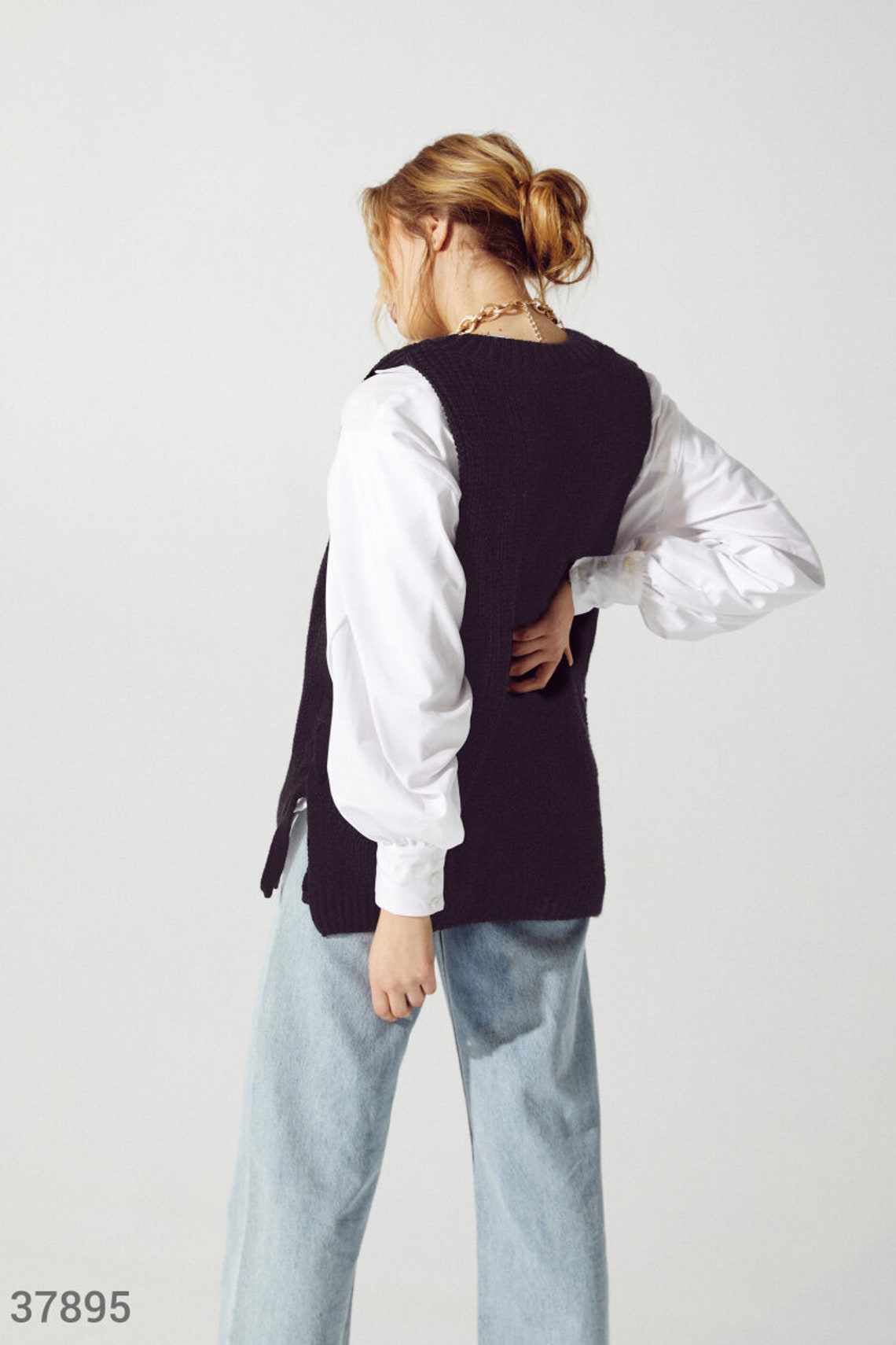 Knitted Vest Women Knit Vest Women Oversize Sweater Vest | Etsy