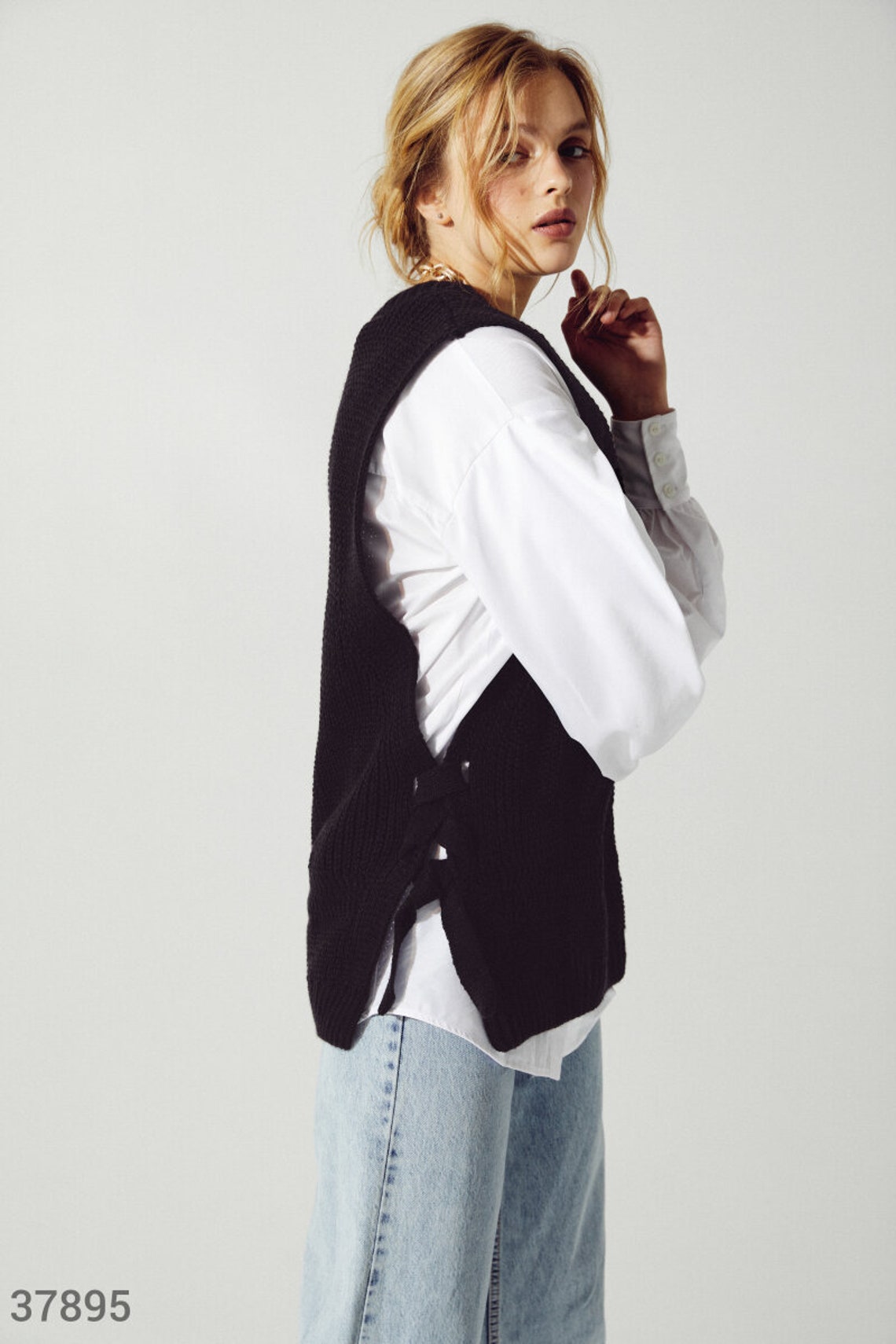 Knitted Vest Women Knit Vest Women Oversize Sweater Vest | Etsy