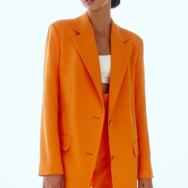 Orange Blazer - Etsy