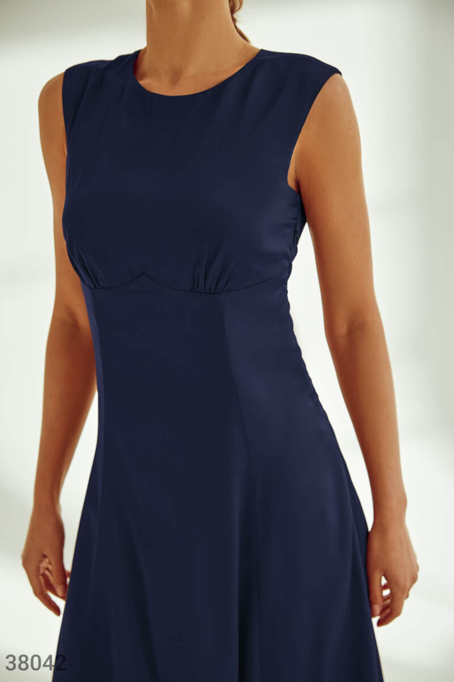 Dunkelblau Seide Midi Kleid tief blau Seide Kleid dunkel | Etsy