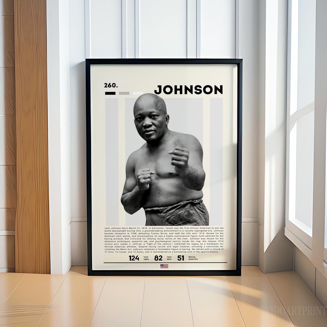Jack Johnson Poster, Boxing Poster, Sports Poster, Motivational Poster ...