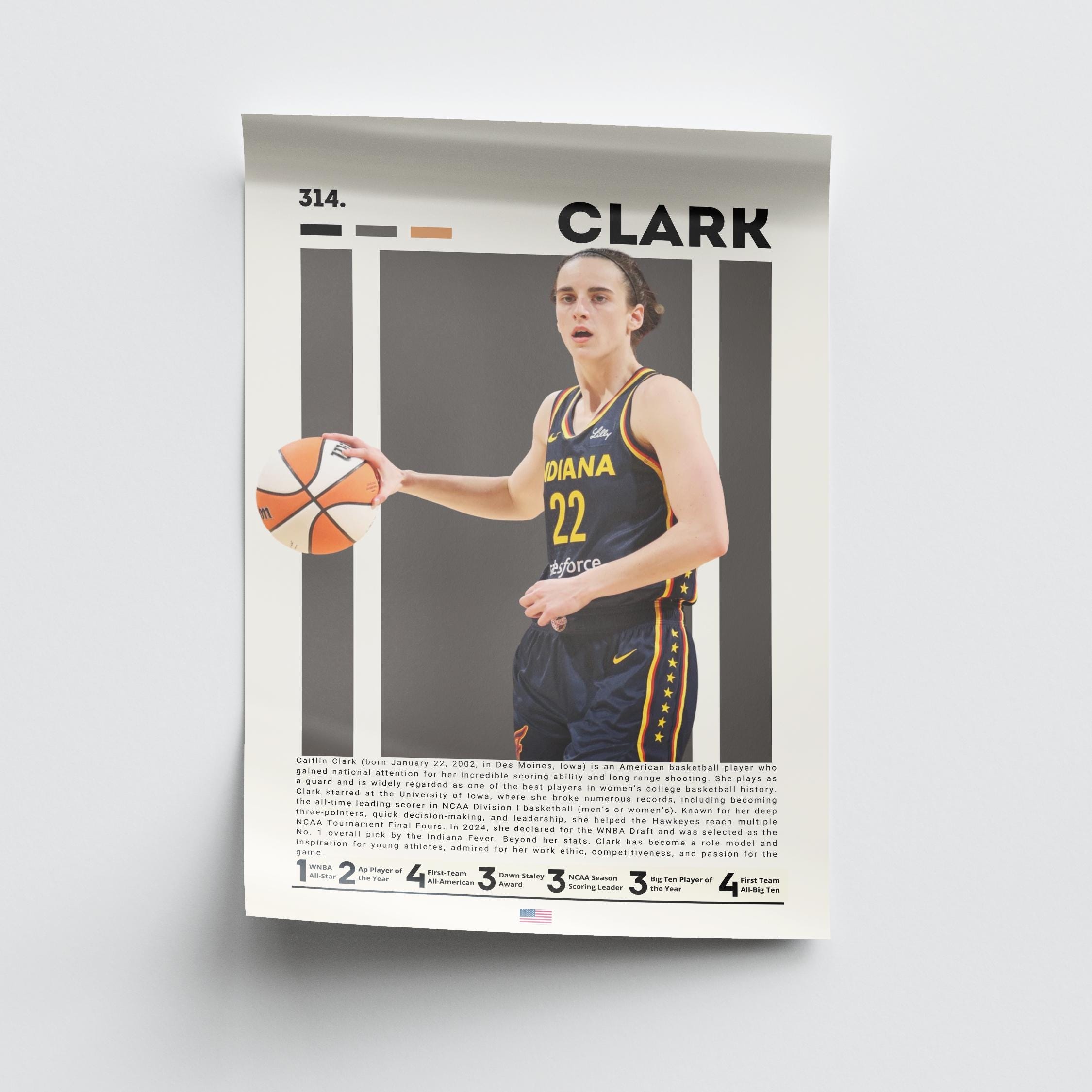 Caitlin Clark Poster, Basketball Poster, Basketball Print, Motivational ...