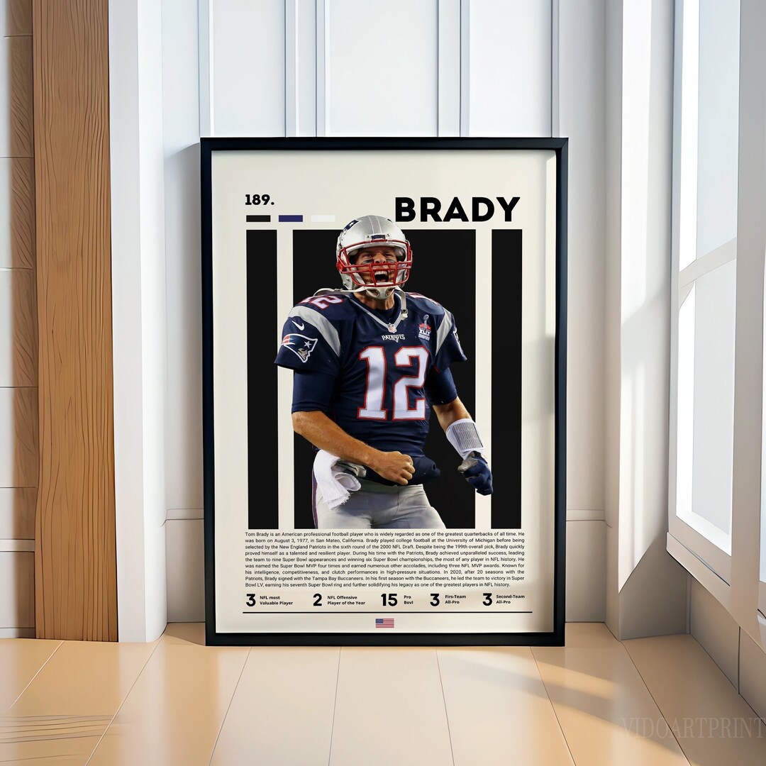 Tom Brady Poster, Football Poster, NFL Poster, Sports Poster, Football ...
