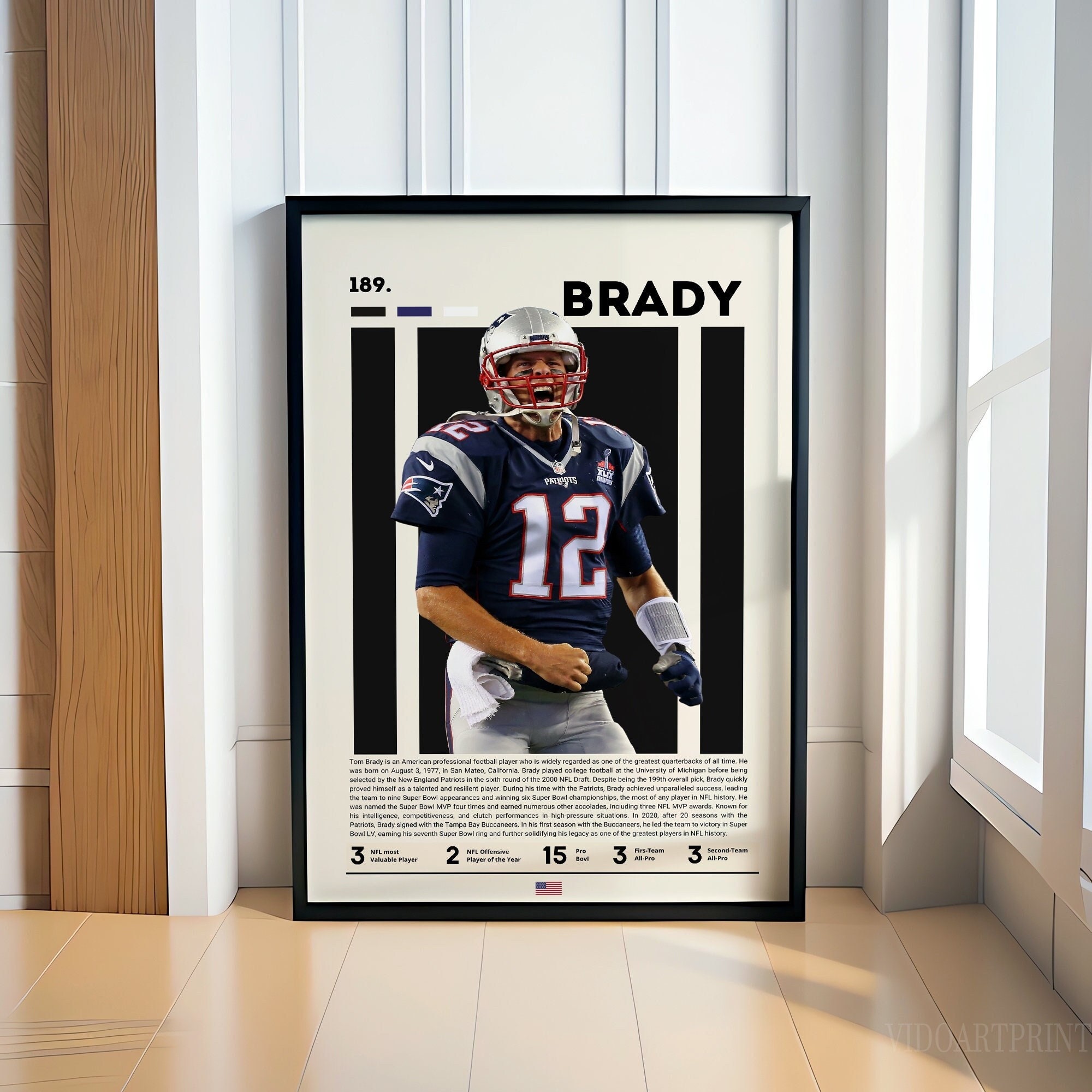 Tom Brady Poster, Football Poster, NFL Poster, Sports Poster, Football ...