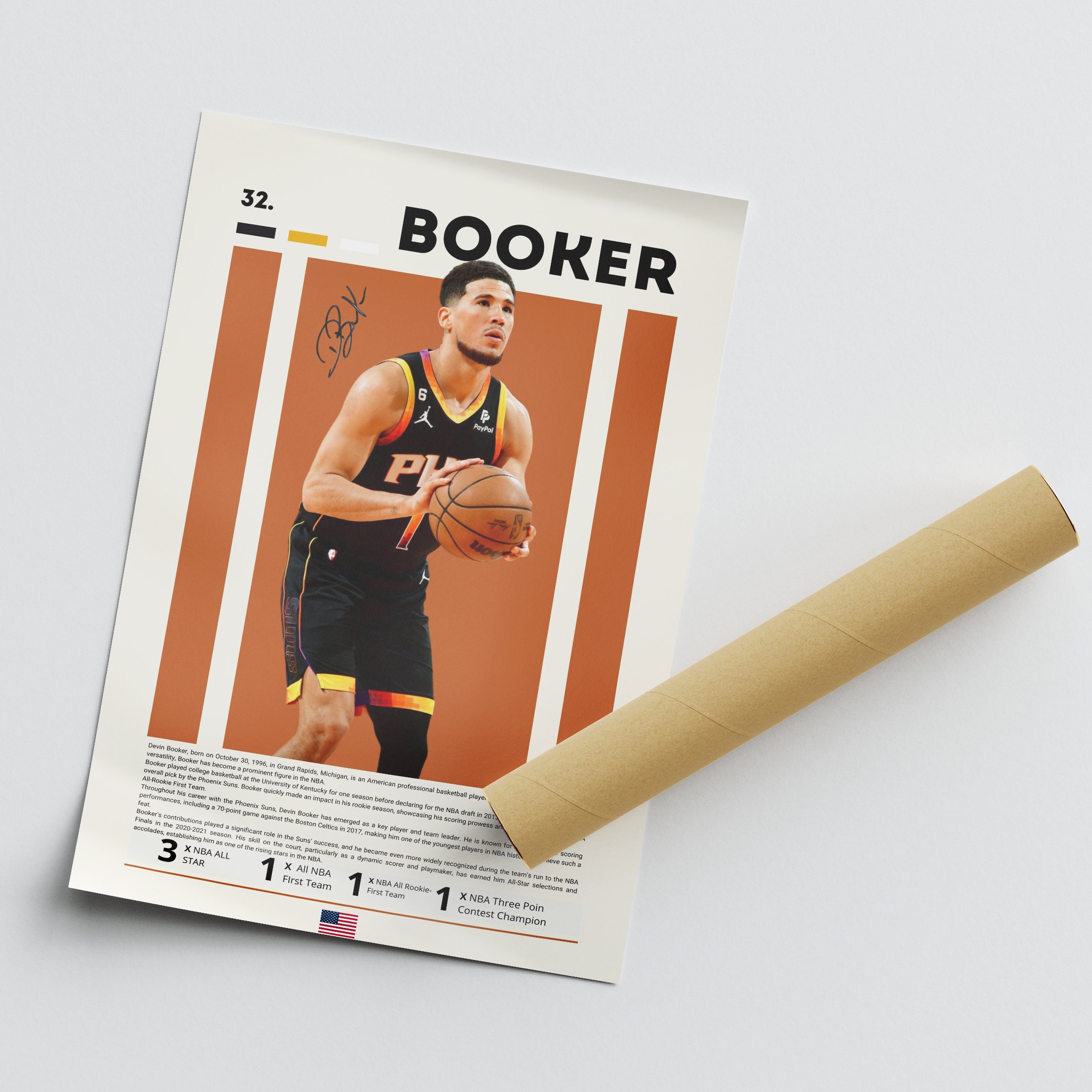 Devin Booker Poster, Basketball Poster, Phoenix Suns Poster ...