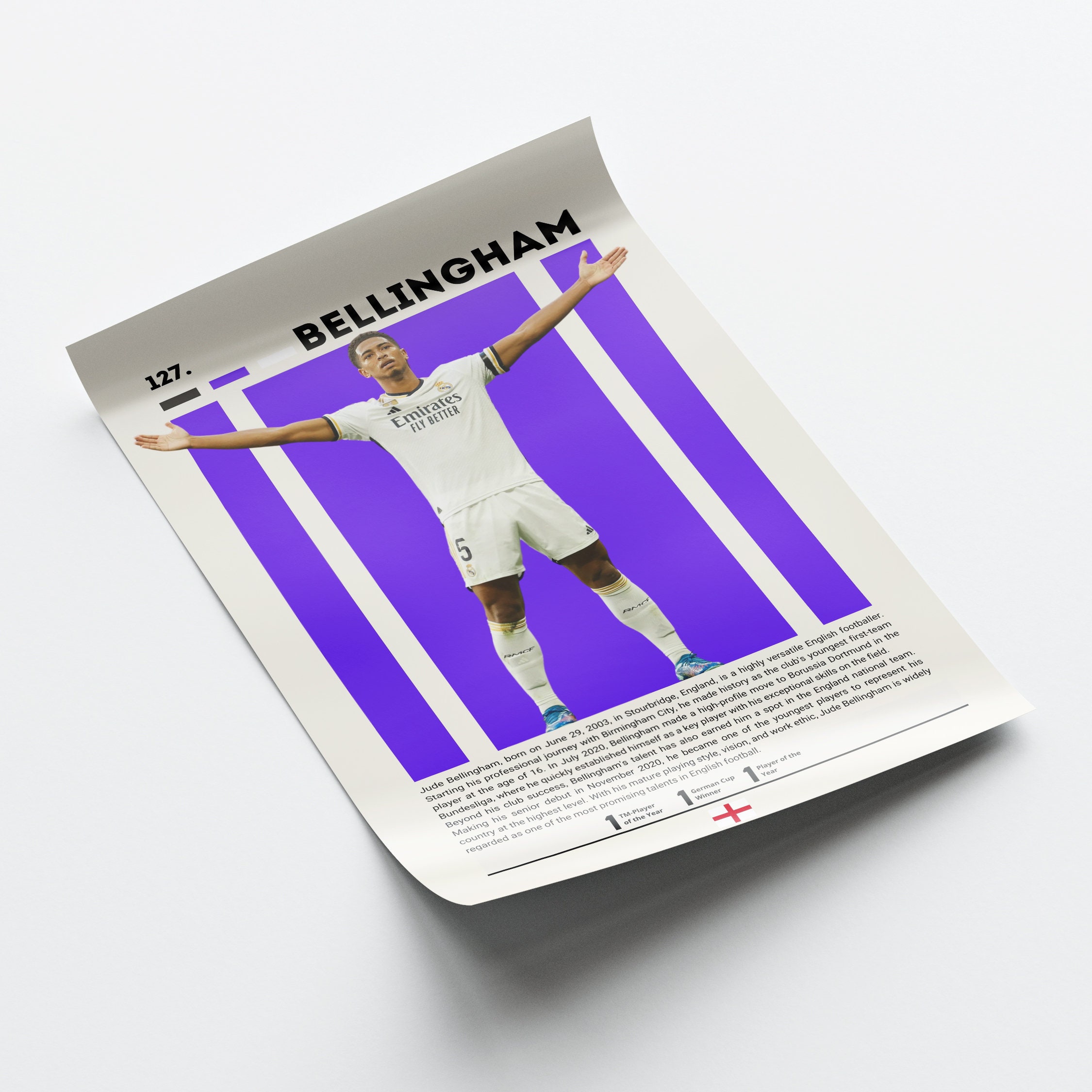 Jude Bellingham Poster, Digital Soccer Poster, Sports Poster ...