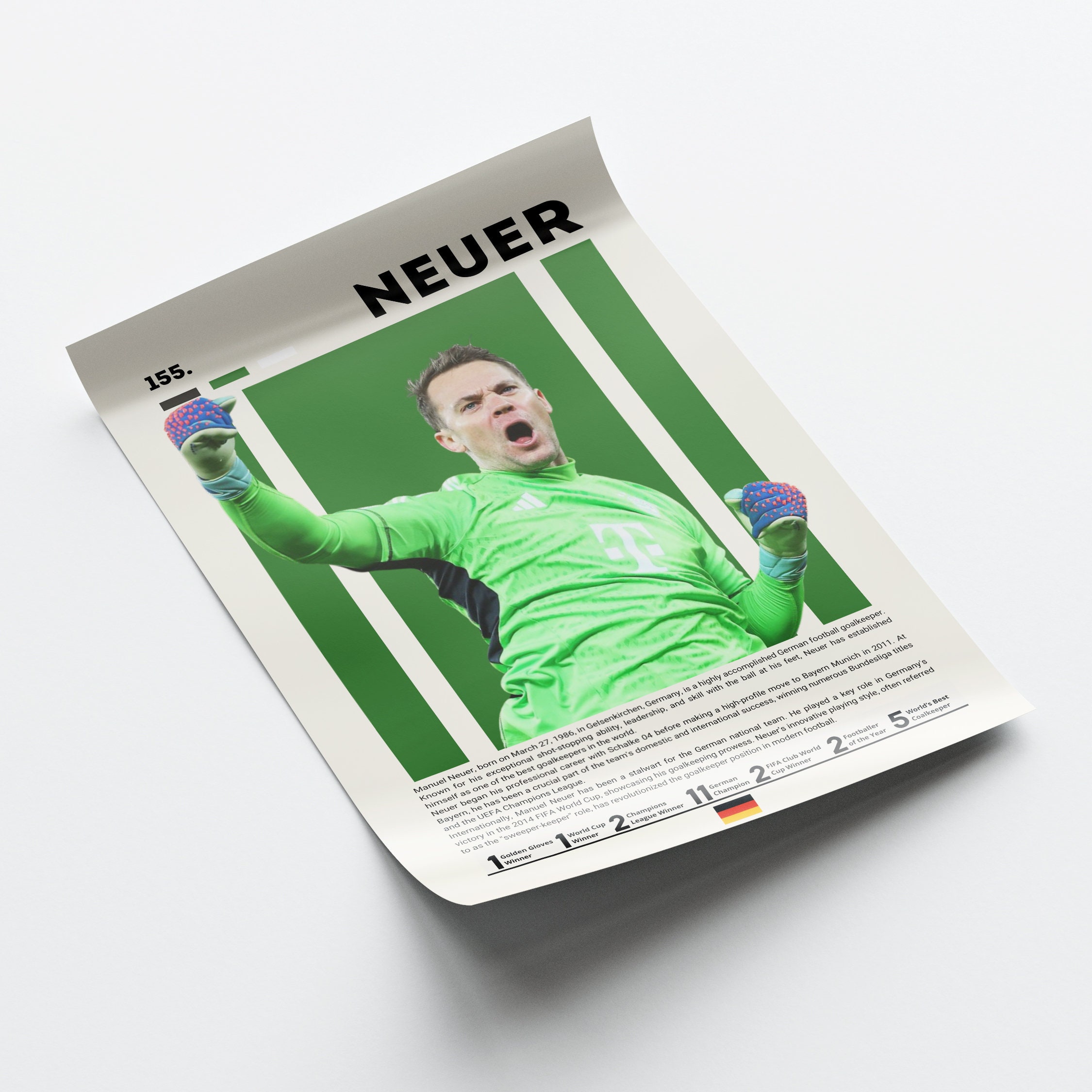 Manuel Neuer Poster, Digital Soccer Poster, Sports Poster, Motivational ...