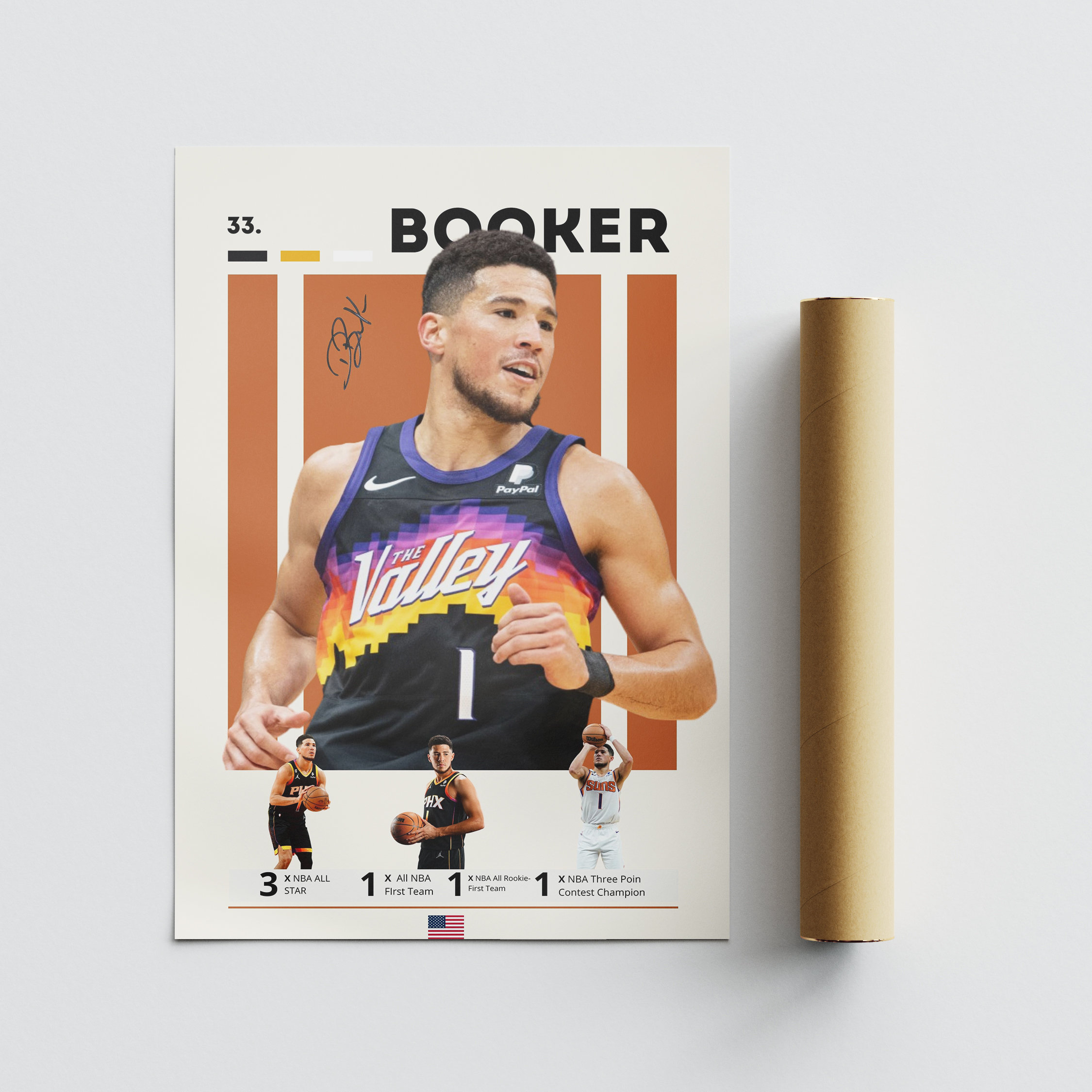 Devin Booker Poster, Basketball Poster, Phoenix Suns Poster ...