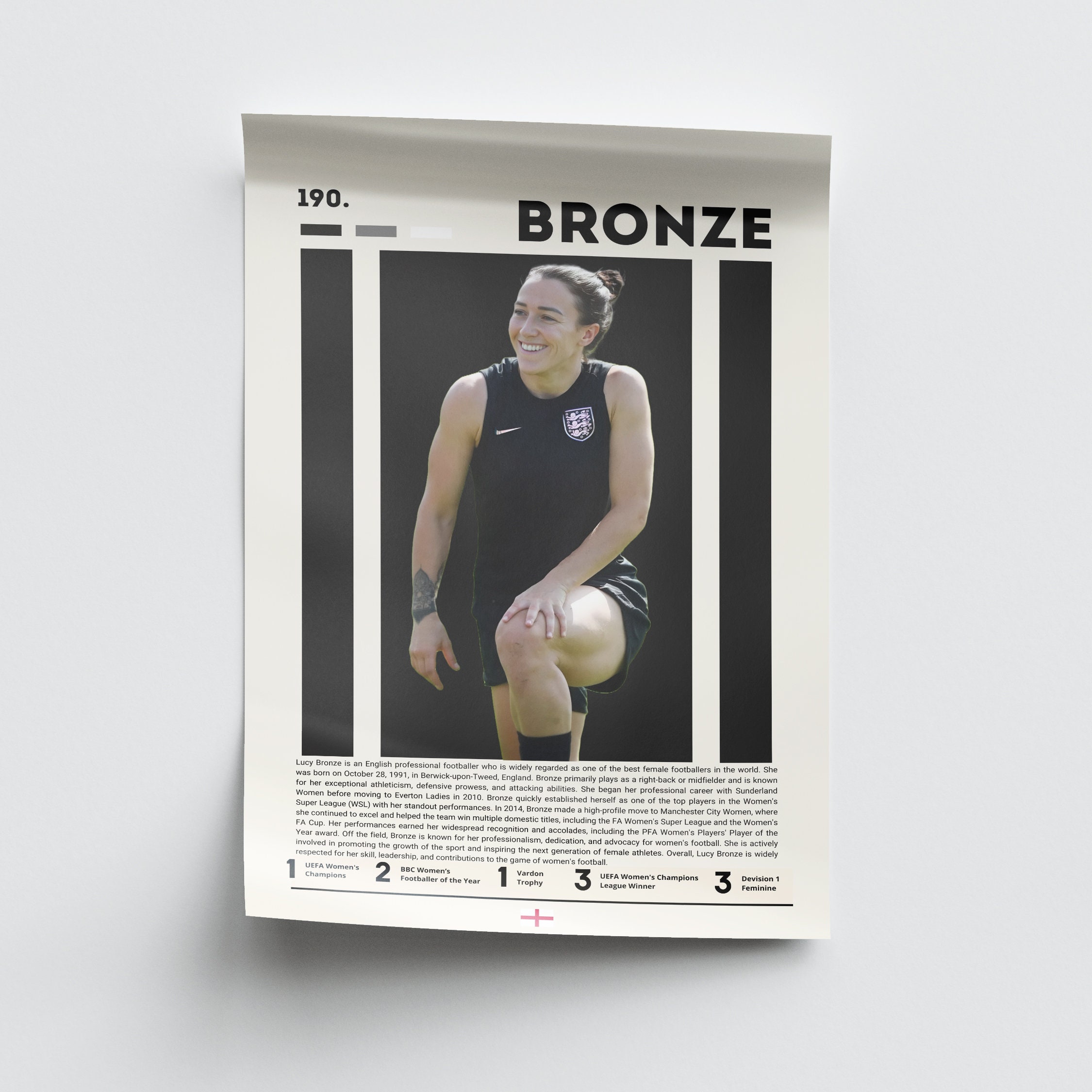 Lucy Bronze Poster, Digital Soccer Poster, Sports Poster, Motivational ...
