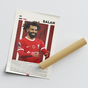 Mohamed Salah Poster, England Football Print, Soccer Gifts, Sports ...