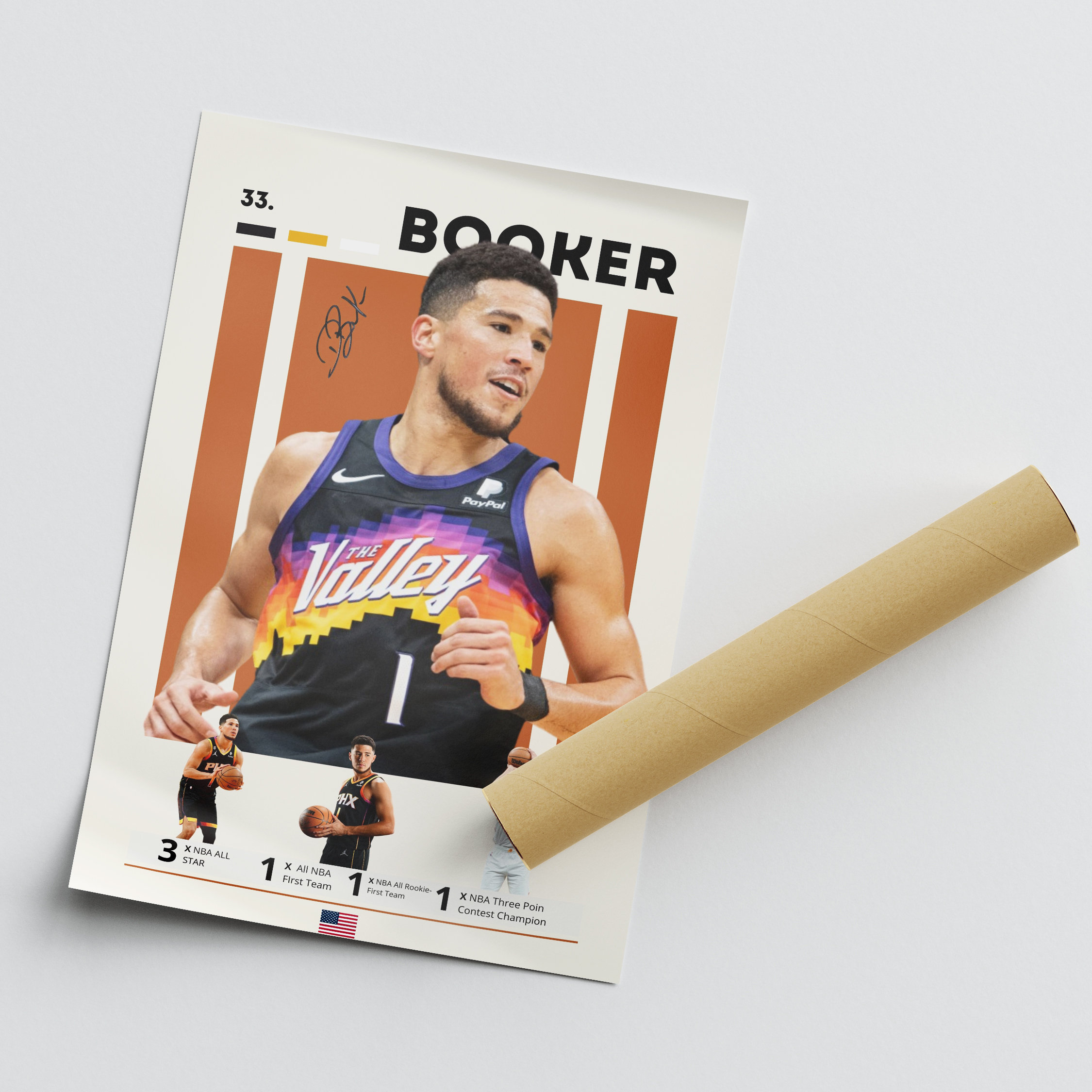 Devin Booker Poster, Basketball Poster, Phoenix Suns Poster ...