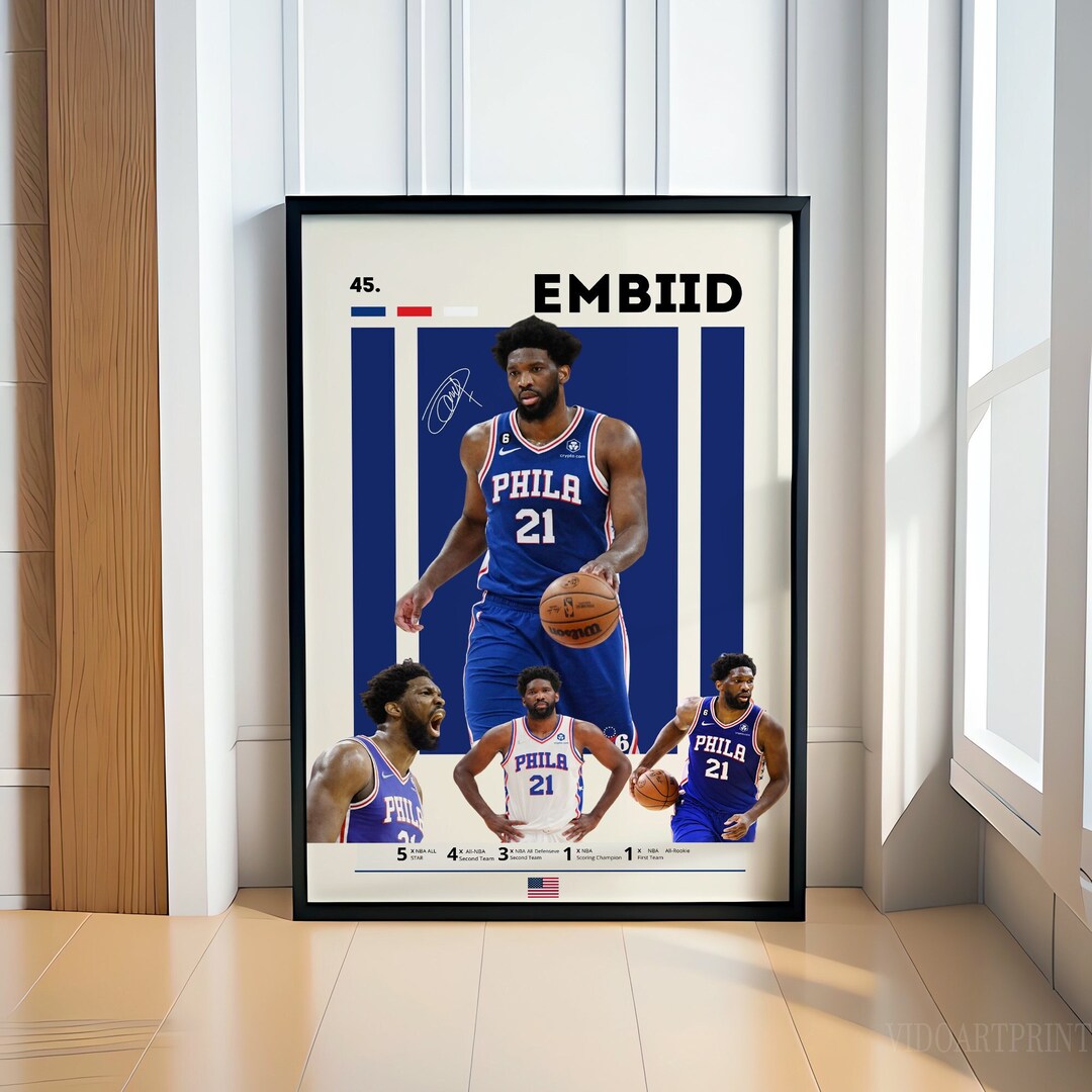 Joel Embiid Poster, Basketball Poster, Philadelphia 76ers Poster ...