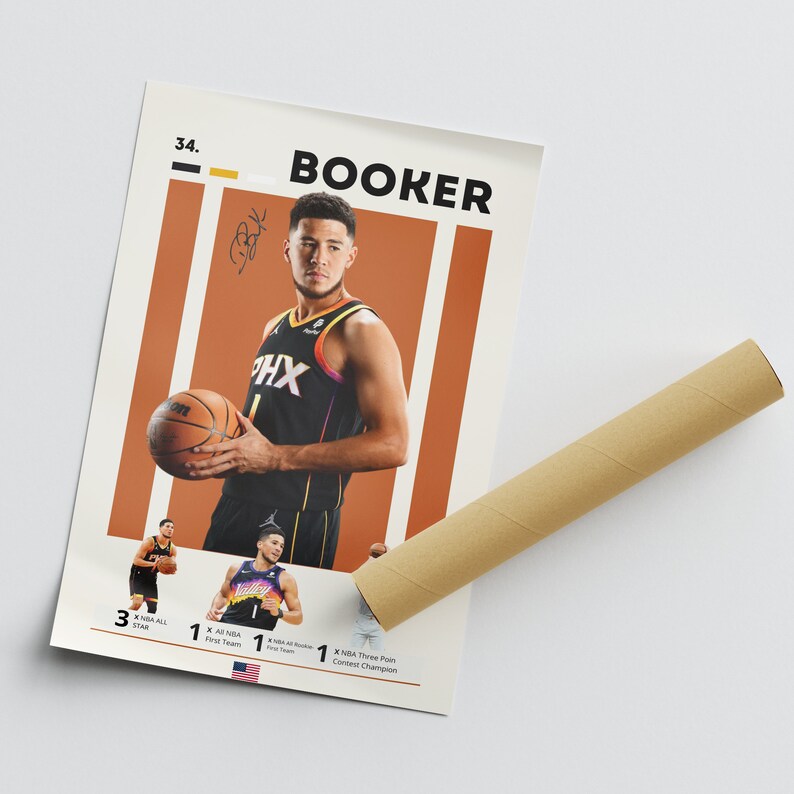 Devin Booker Poster, Basketball Poster, Phoenix Suns Poster ...