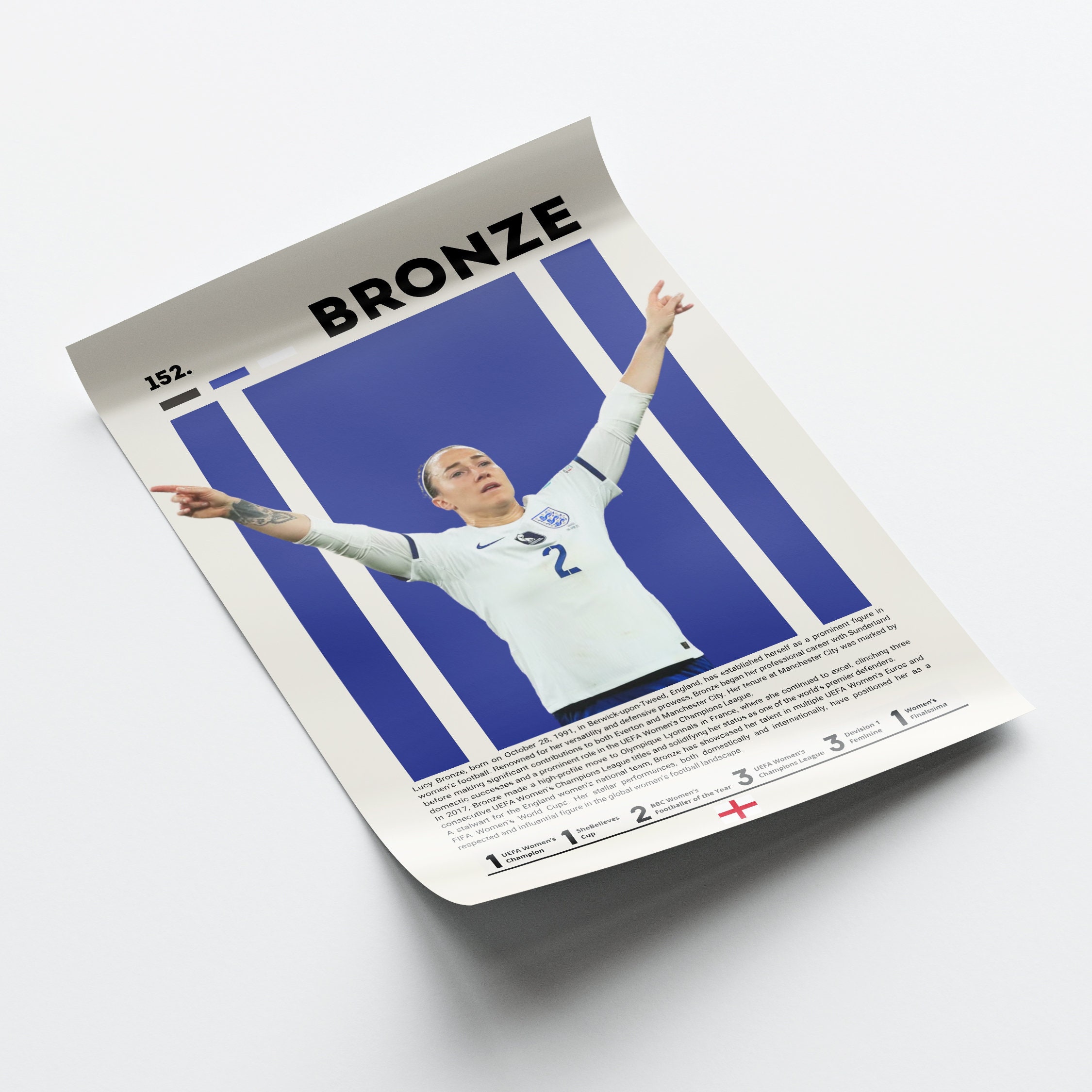 Lucy Bronze Poster, Digital Soccer Poster, Sports Poster, Motivational ...