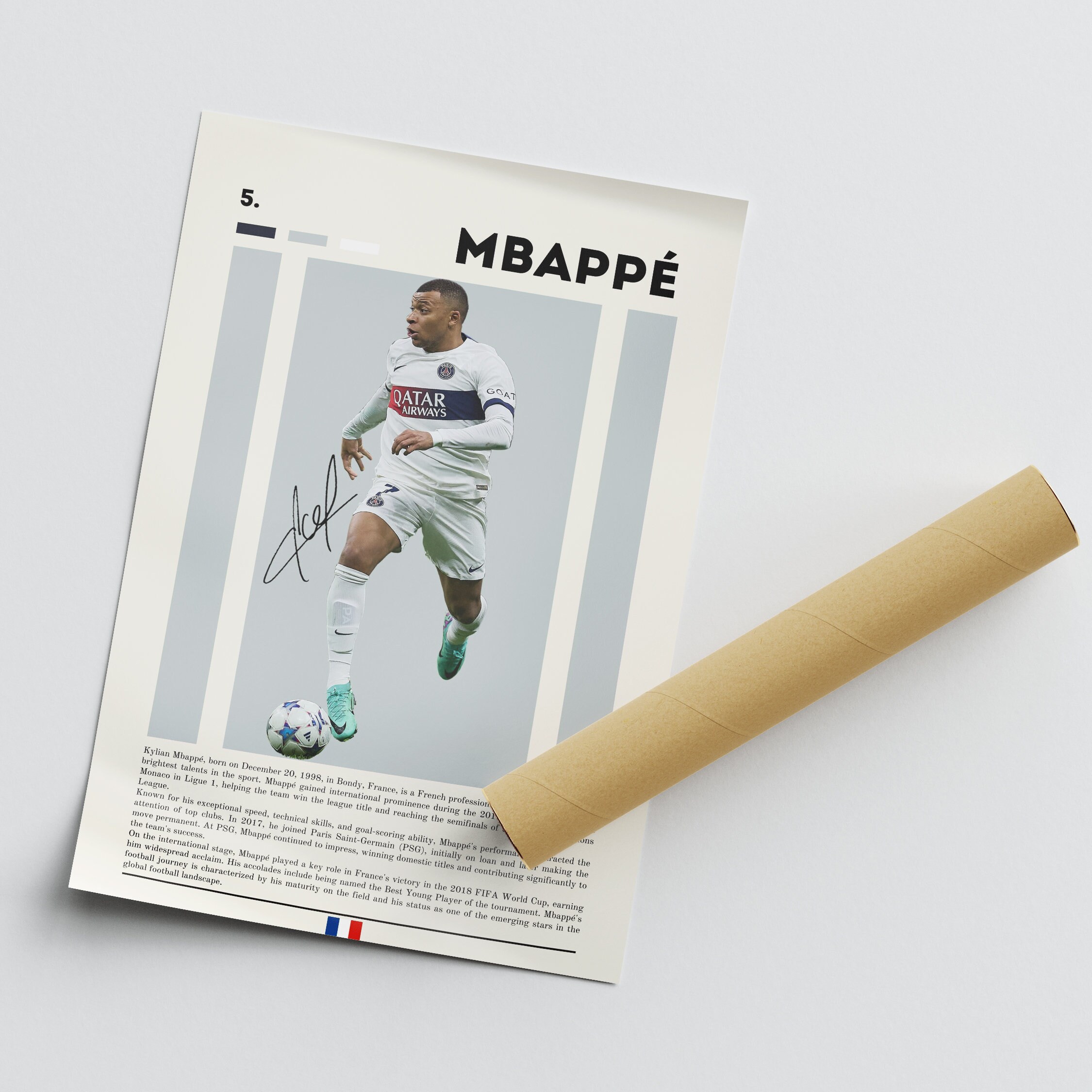Kylian Mbappé Poster, Paris Saint Germain Gift, Soccer Gifts, Sports ...
