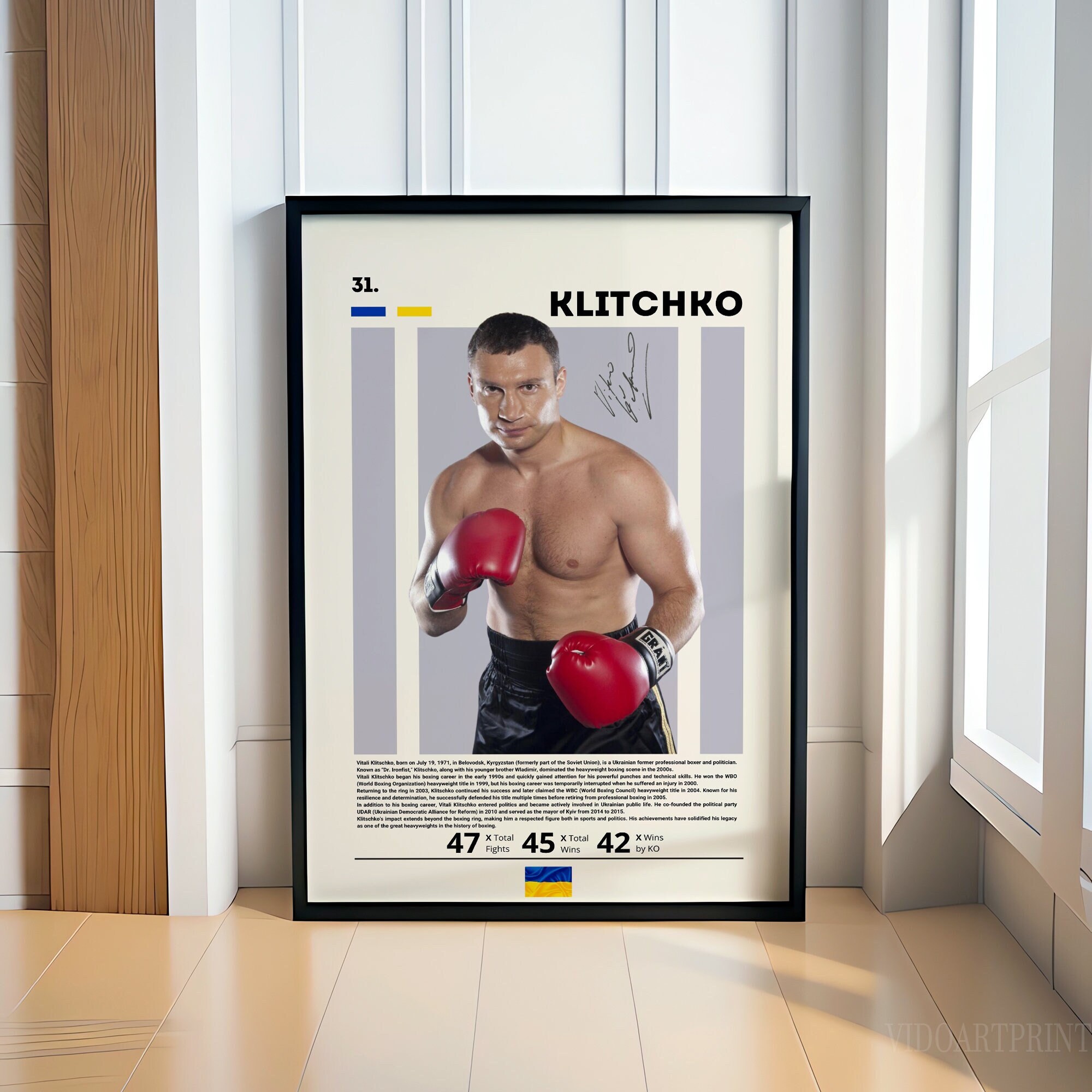 Vitaliy Klichko Poster, Boxing Poster, Sports Poster, Motivational ...