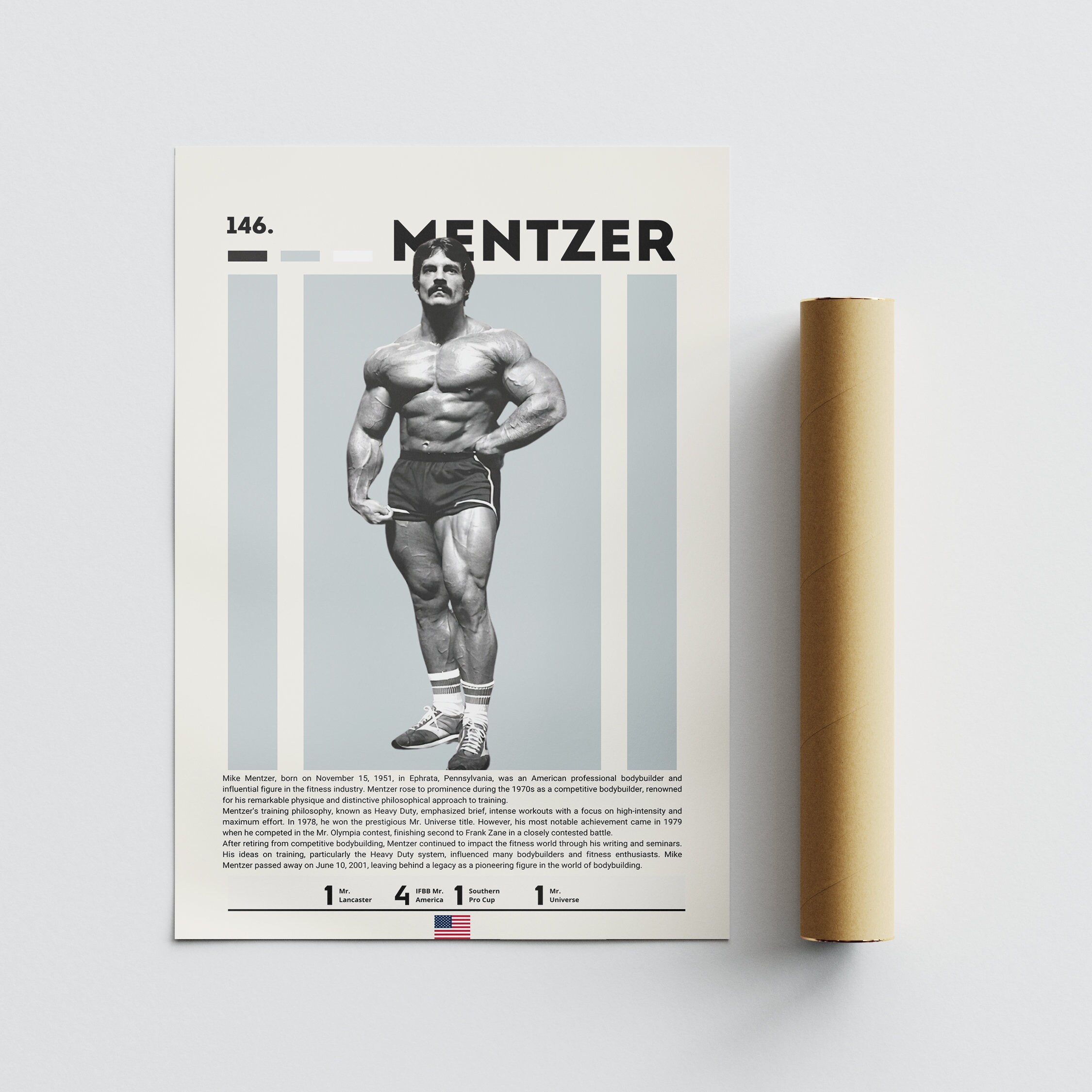 Mike Mentzer Poster, Bodybuilding Poster, Sports Poster, Motivational ...