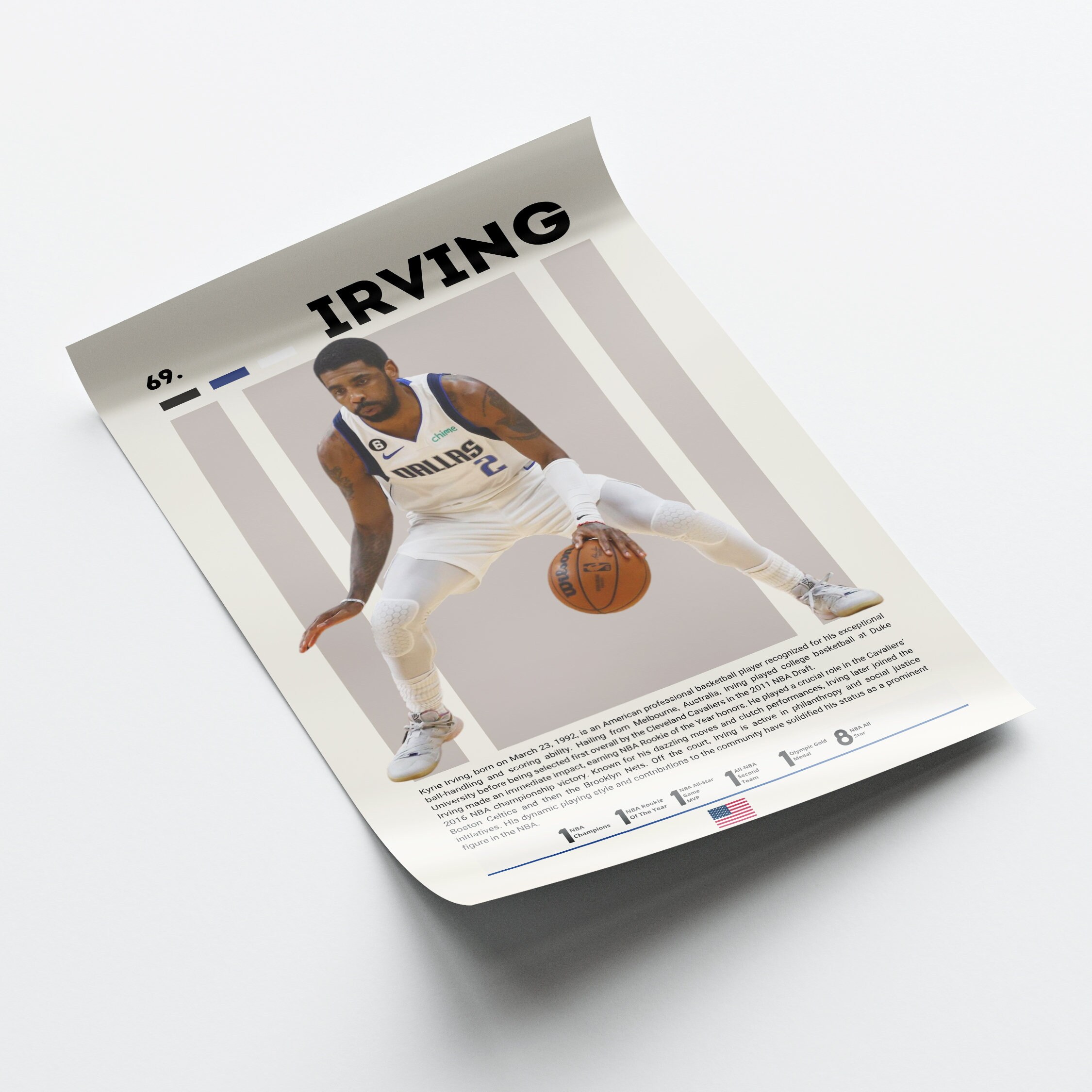 Kyrie Irving Poster, Basketball Poster, Sports Poster, Motivational ...