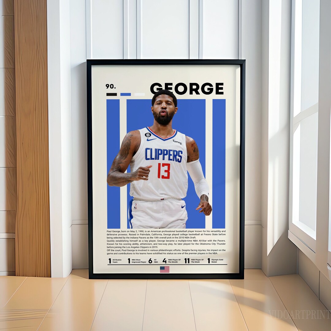 Paul George Poster, Basketball Poster, LA Clippers Poster, Motivational ...