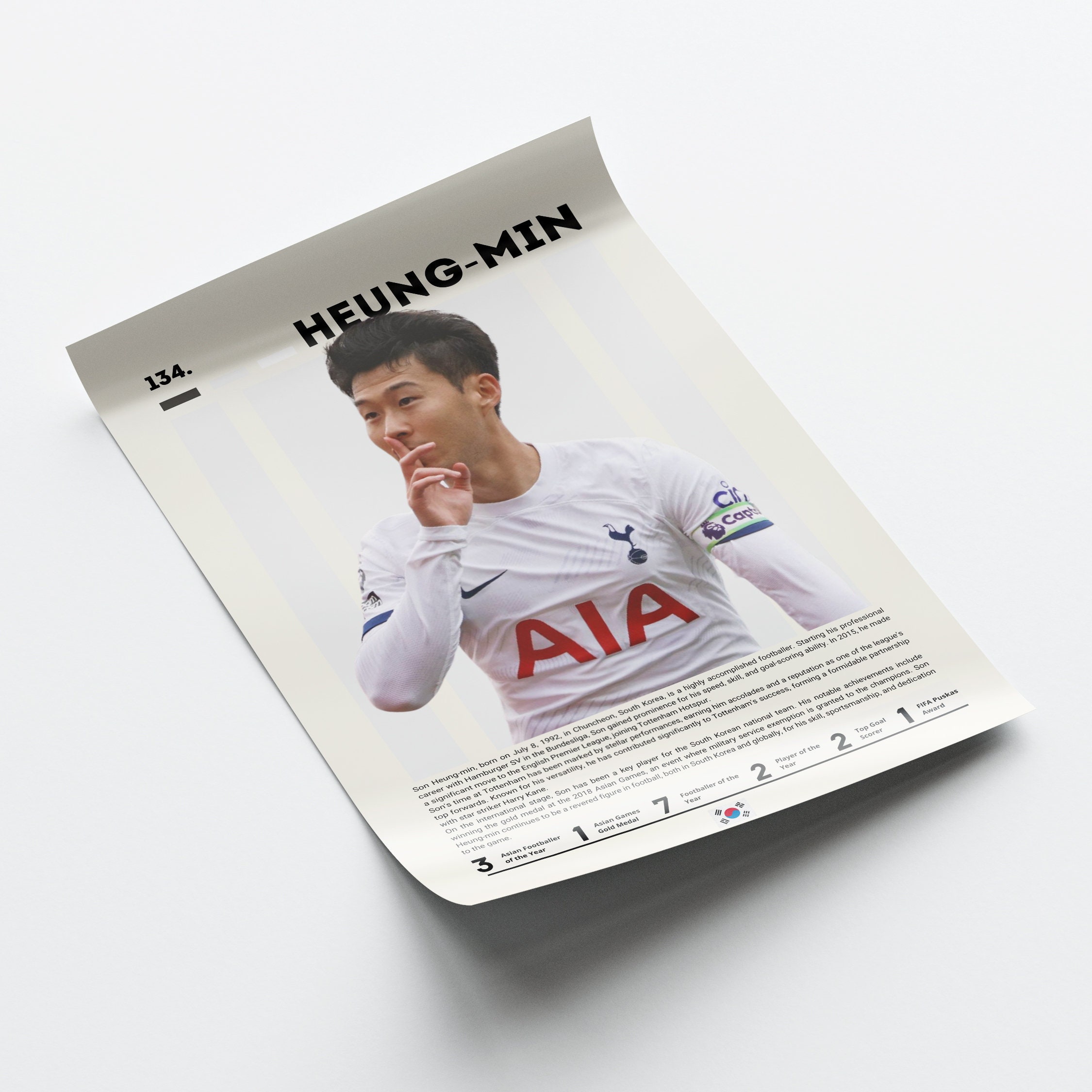 Son Heung-min Poster, Digital Soccer Poster, Sports Poster ...