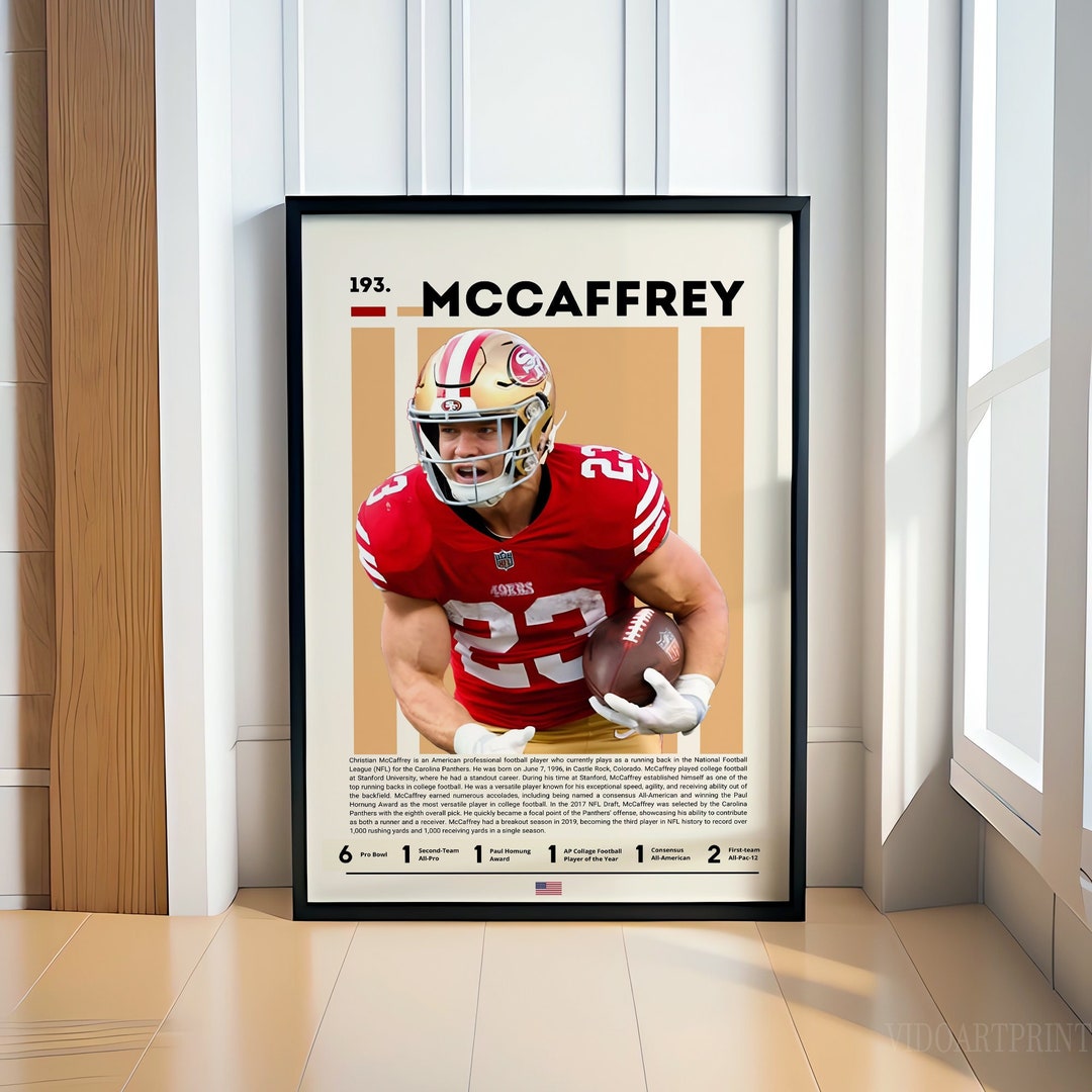 Christian Mccaffrey Poster, Football Poster, NFL Poster, Sports Poster ...