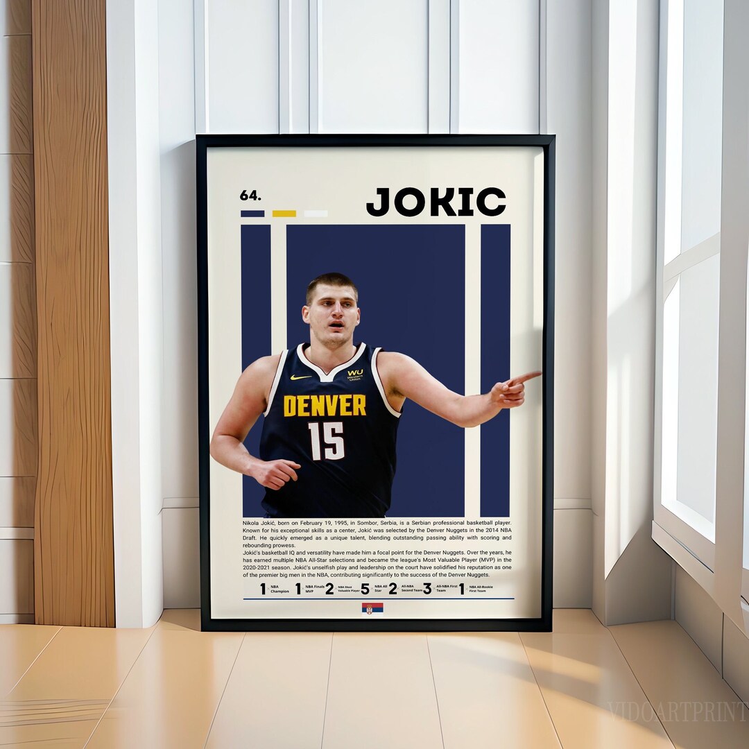 Nikola Jokic Poster, Basketball Poster, Denver Nuggets Poster ...