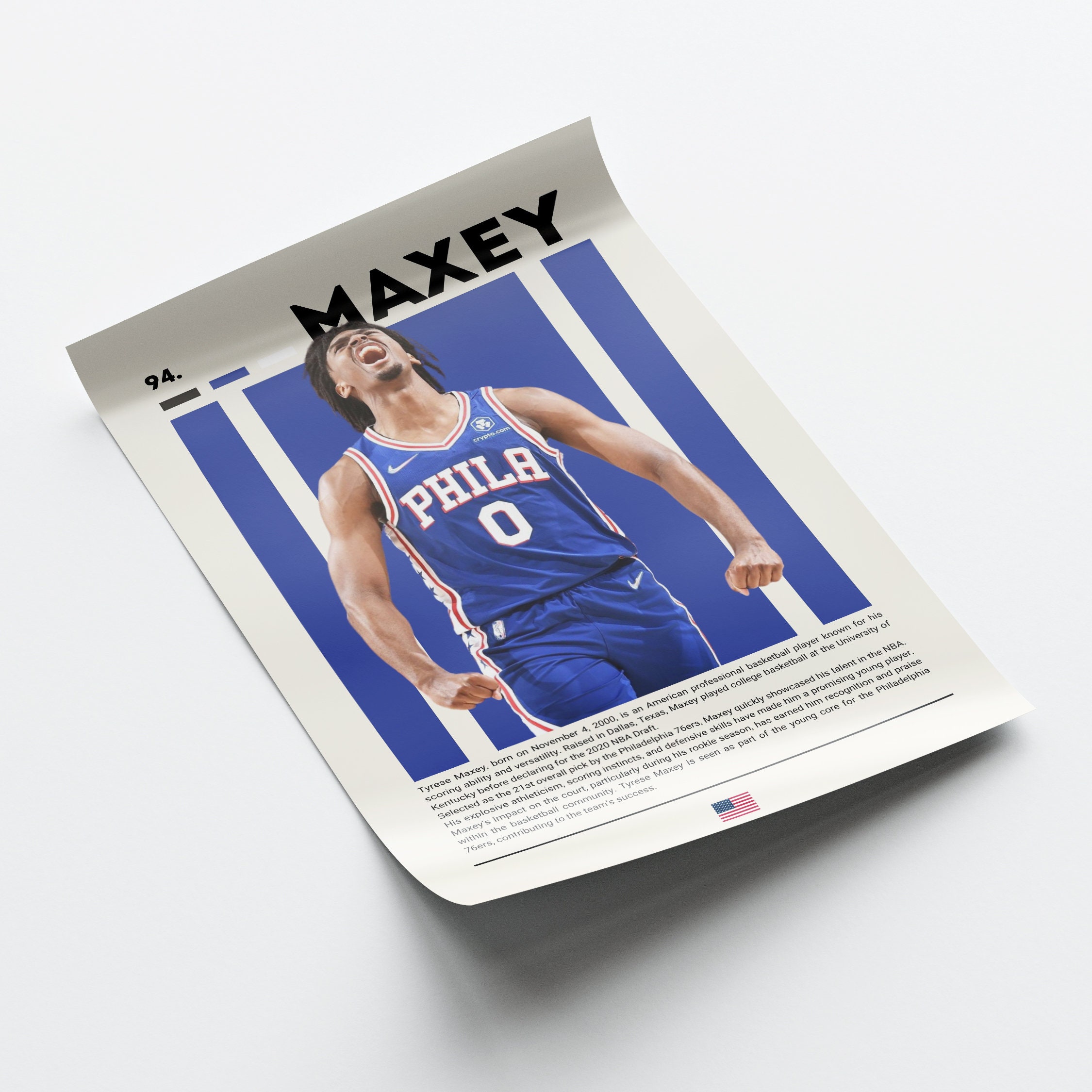 Tyrese Maxey Poster, Basketball Poster, Sports Poster, Motivational ...