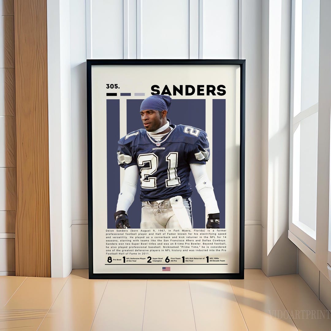 Deion Sanders Poster, Cowboys Fans, NFL Poster, Sports Poster, Football ...