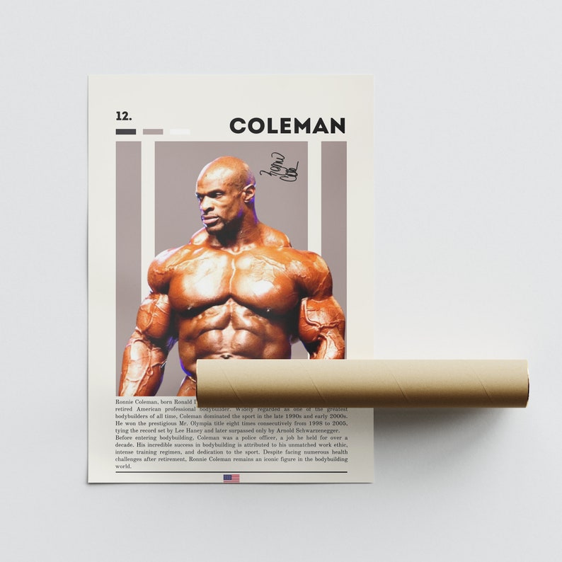 Ronnie Coleman Poster, Digital Bodybuilding Poster, Sports Poster ...