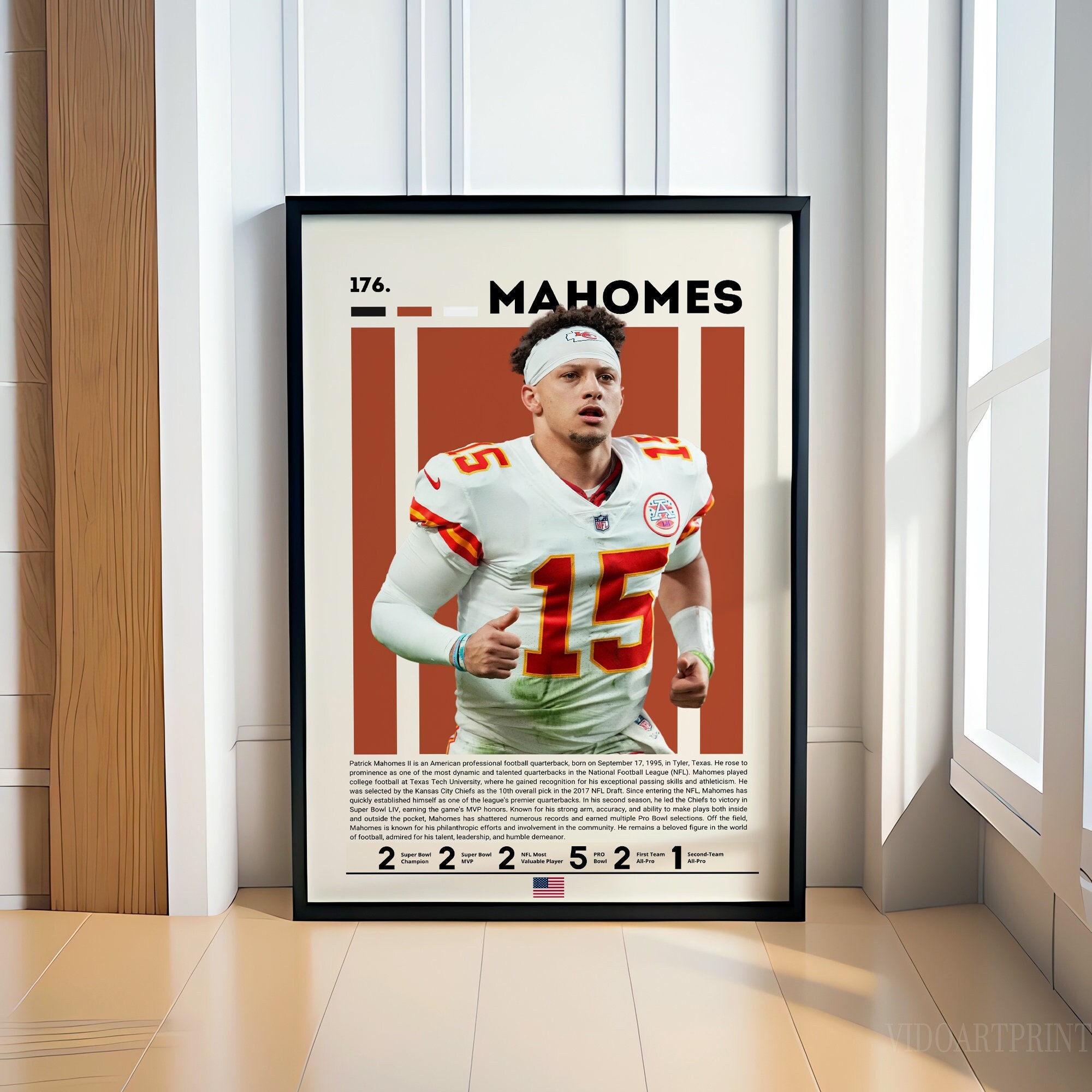Patrick Mahomes Poster, Football Poster, NFL Poster, Sports Poster ...