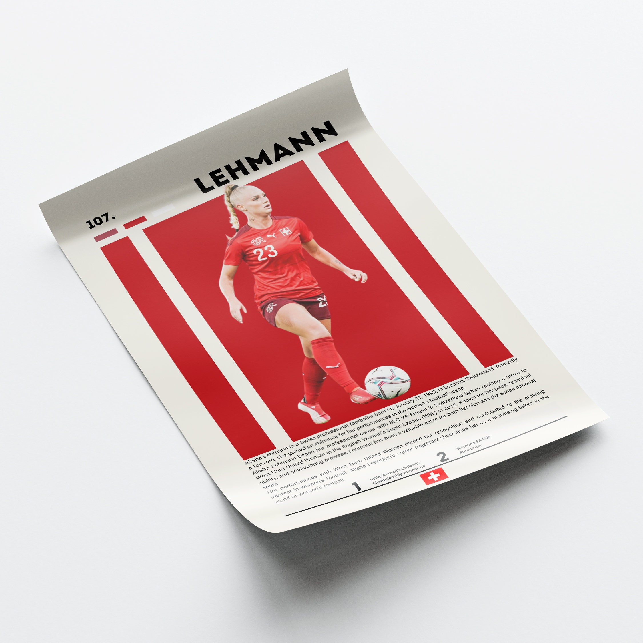 Alisha Lehmann Poster, Soccer Poster, Sports Poster, Motivational ...