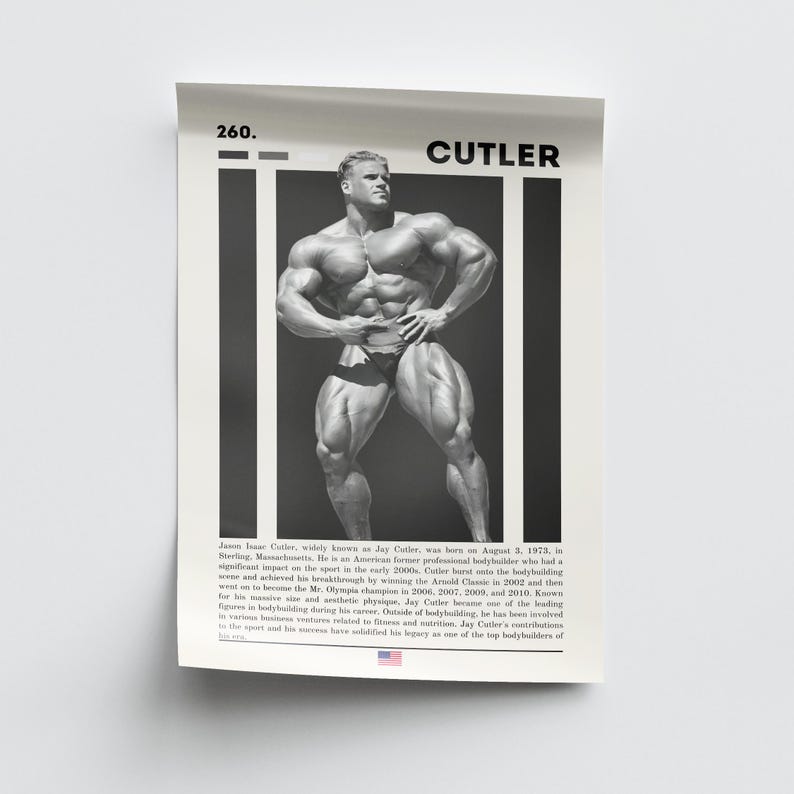 Jay Cutler Poster, Bodybuilding Poster, Gym Posters, Motivational ...