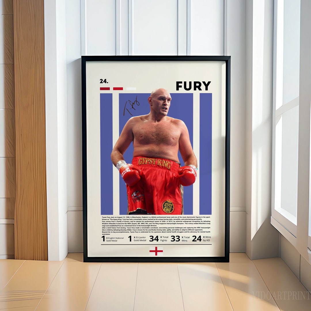 Tyson Fury Poster, Boxing Poster, Sports Poster, Motivational Poster ...