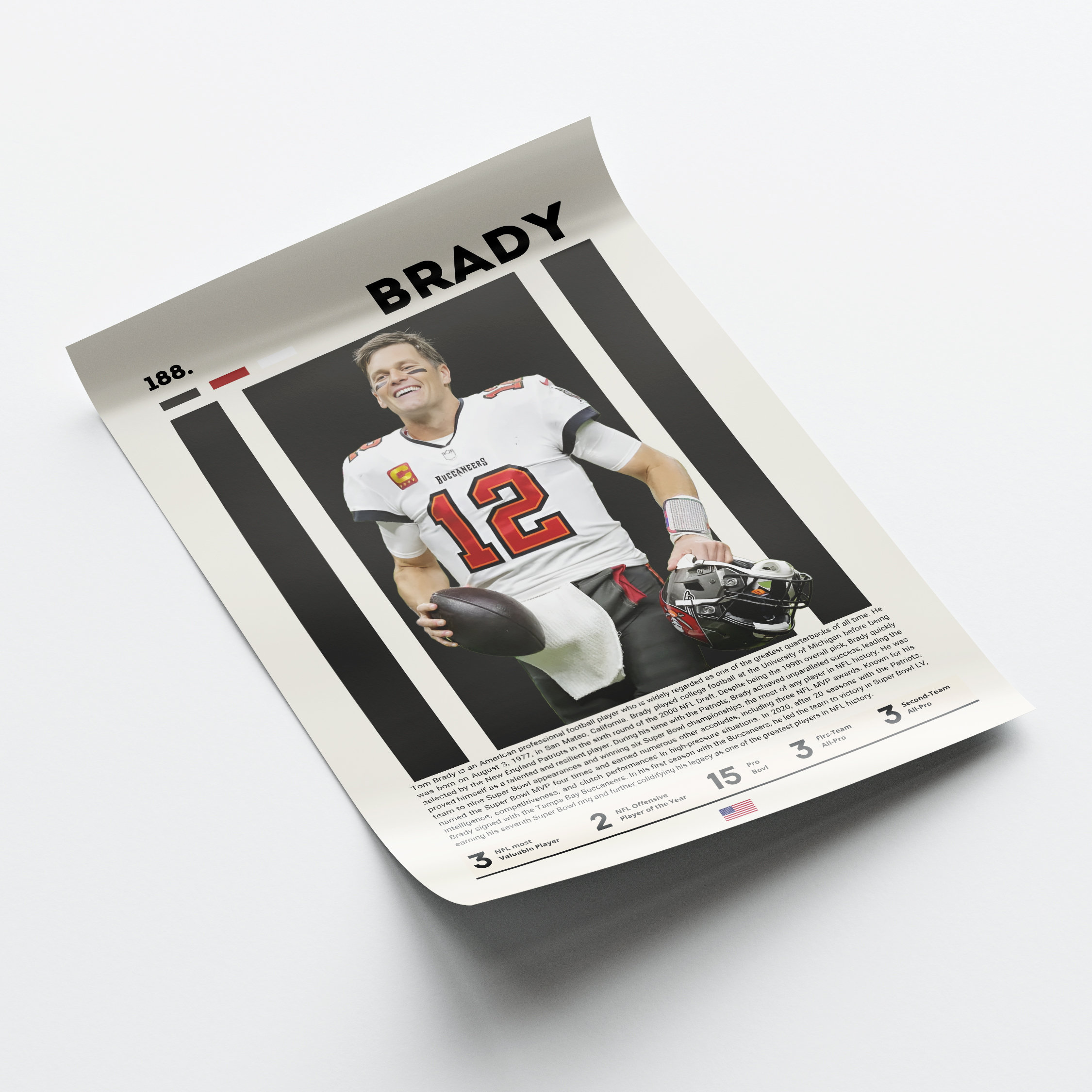 Tom Brady Poster, Football Poster, NFL Poster, Sports Poster, Football ...