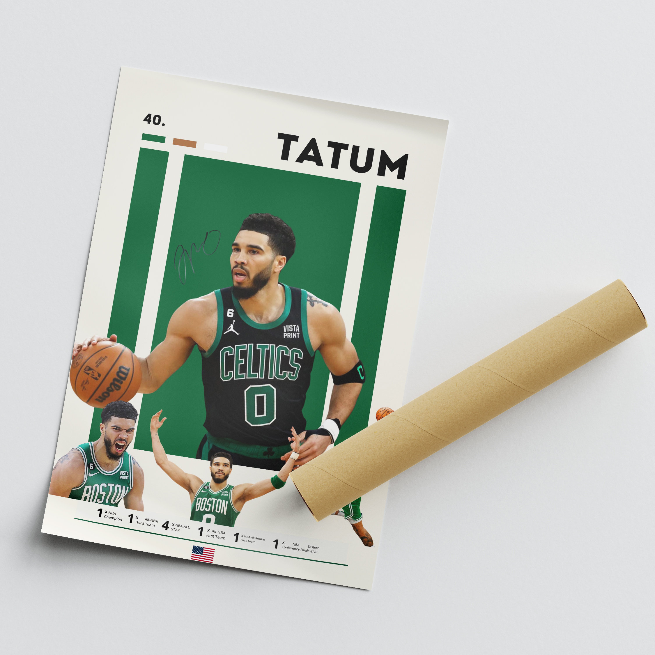Jayson Tatum Poster, Basketball Poster, Boston Celtics Poster ...