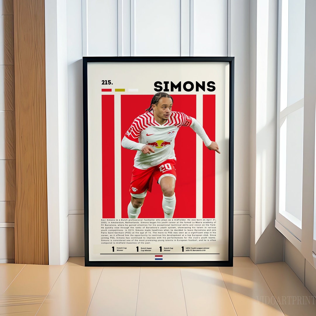 Xavi Simons Poster, Soccer Poster, Sports Poster, Motivational Poster ...