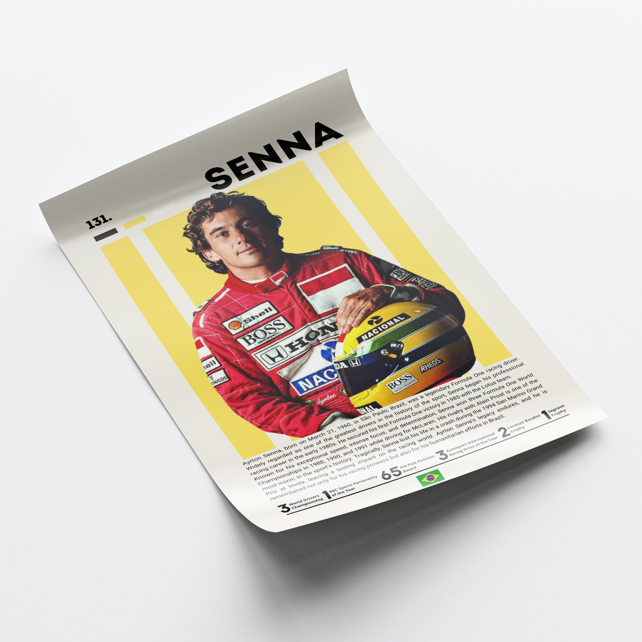 Ayrton Senna Poster, Formula One Poster, F1 Racing Poster, Car Poster ...