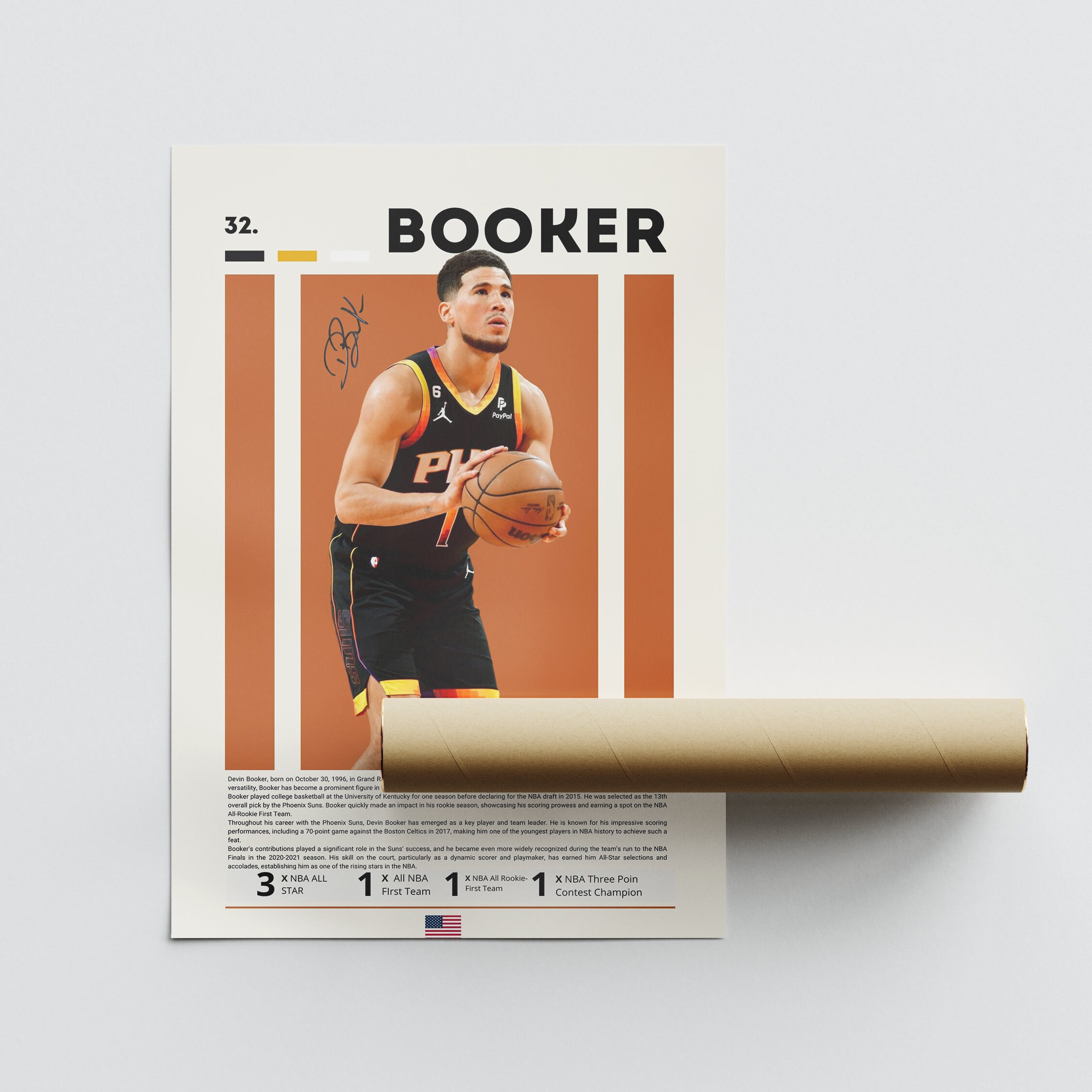 Devin Booker Poster, Basketball Poster, Phoenix Suns Poster ...