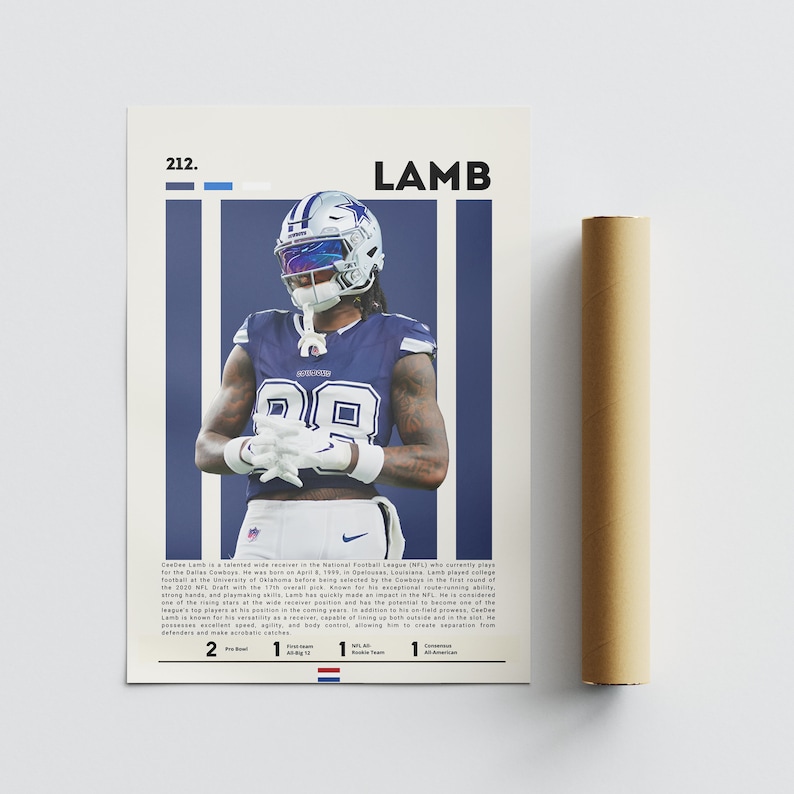 Ceedee Lamb Poster, Football Poster, NFL Poster, Sports Poster ...