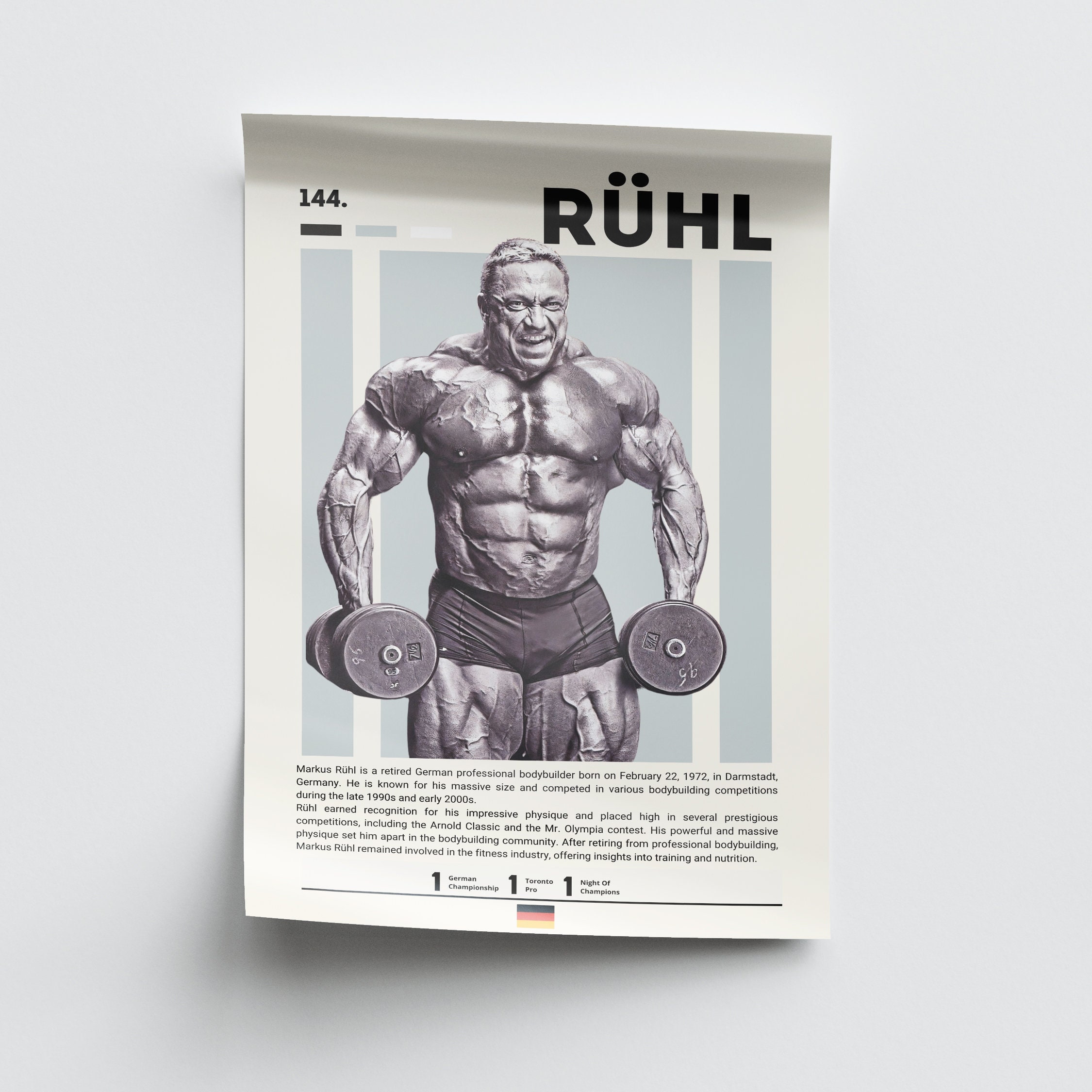 Markus Ruhl Poster, Bodybuilding Poster, Sports Poster, Motivational ...