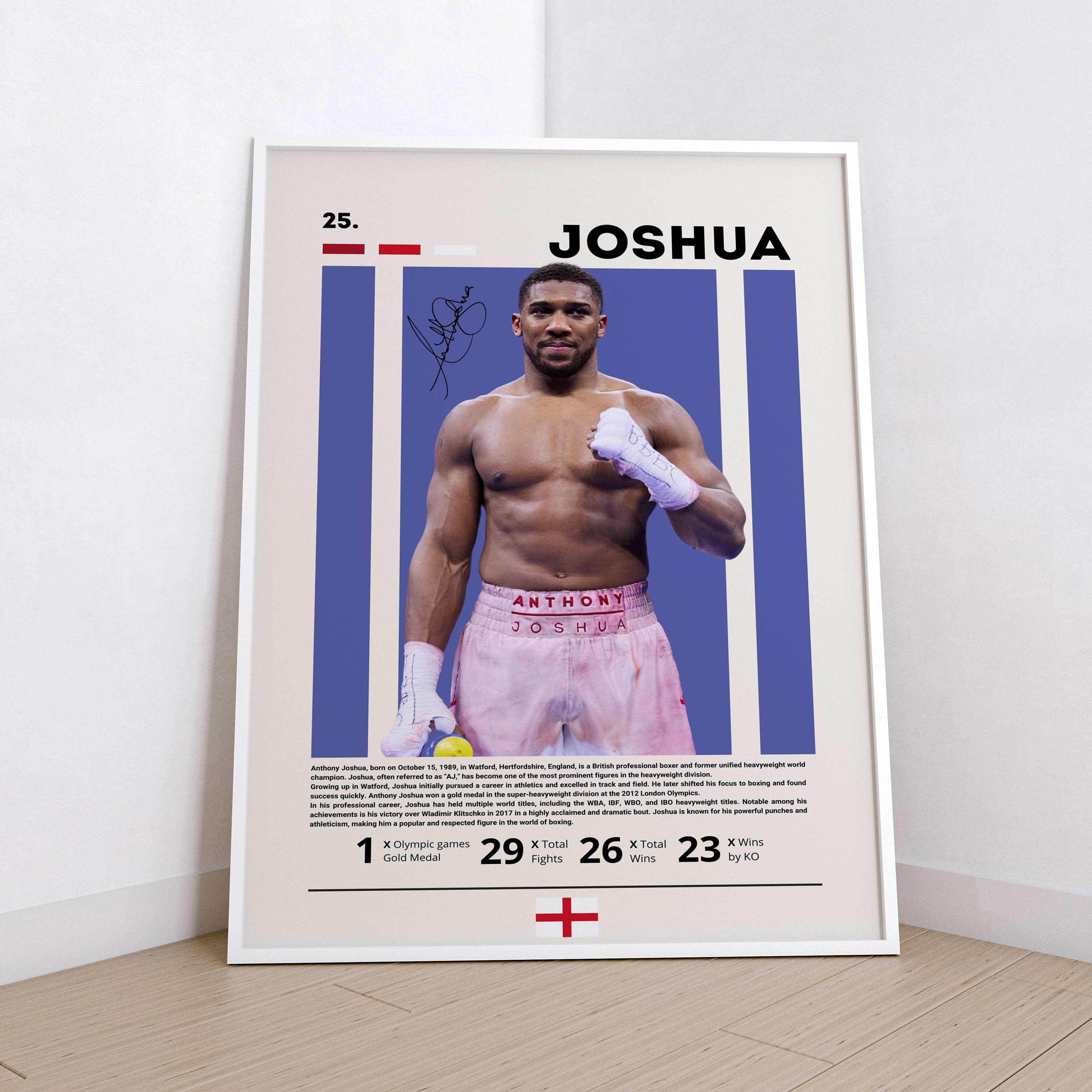 Anthony Joshua Poster, Boxing Poster, Sports Poster, Motivational ...
