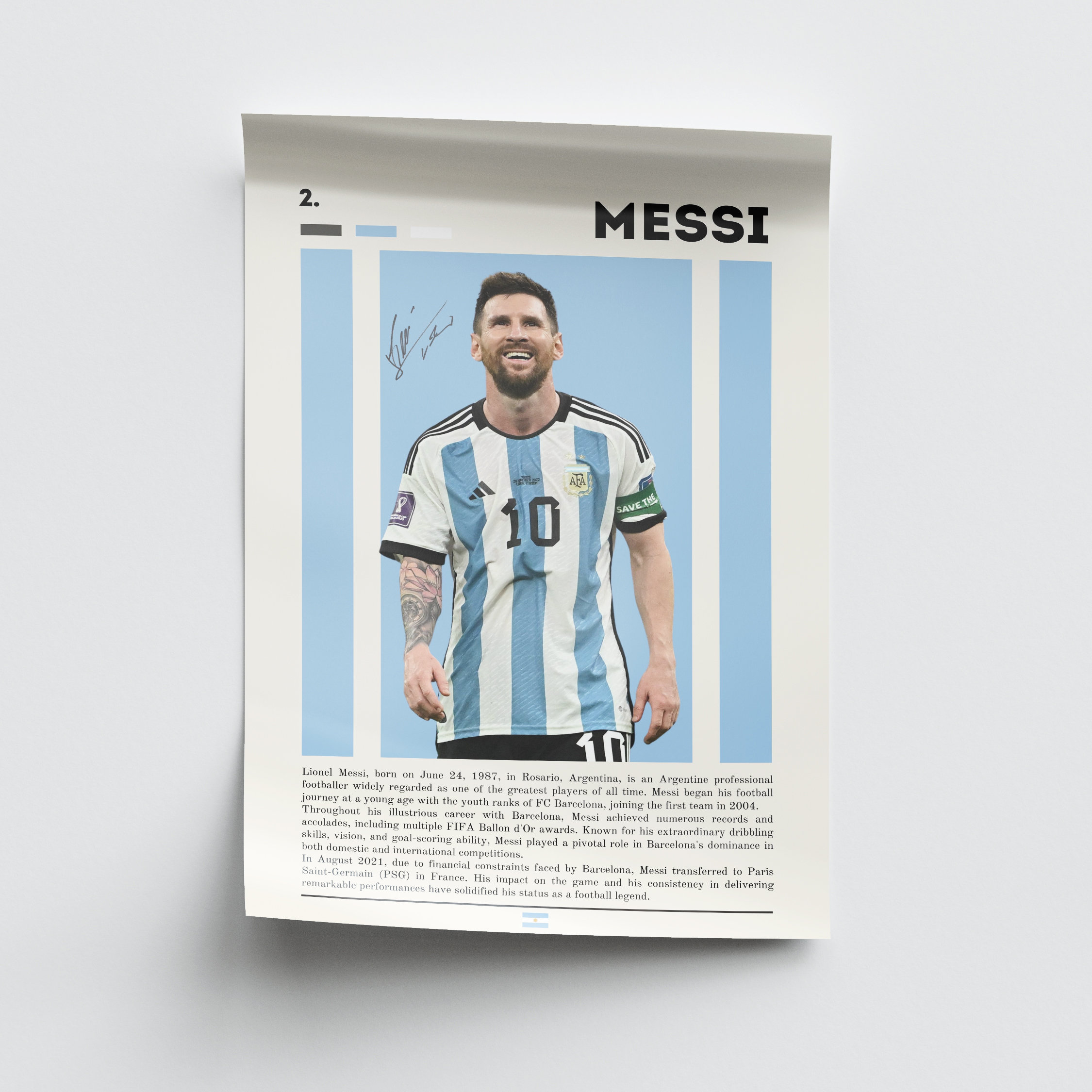 Lionel Messi Soccer Poster, Unique Football Player Art, Sports Bedroom ...