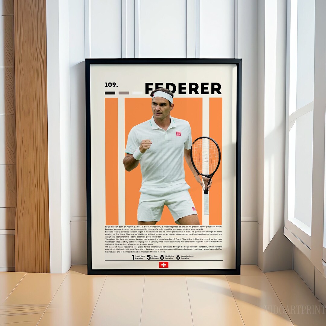 Roger Federer Poster, Tennis Poster, Sports Poster, Motivational Poster ...