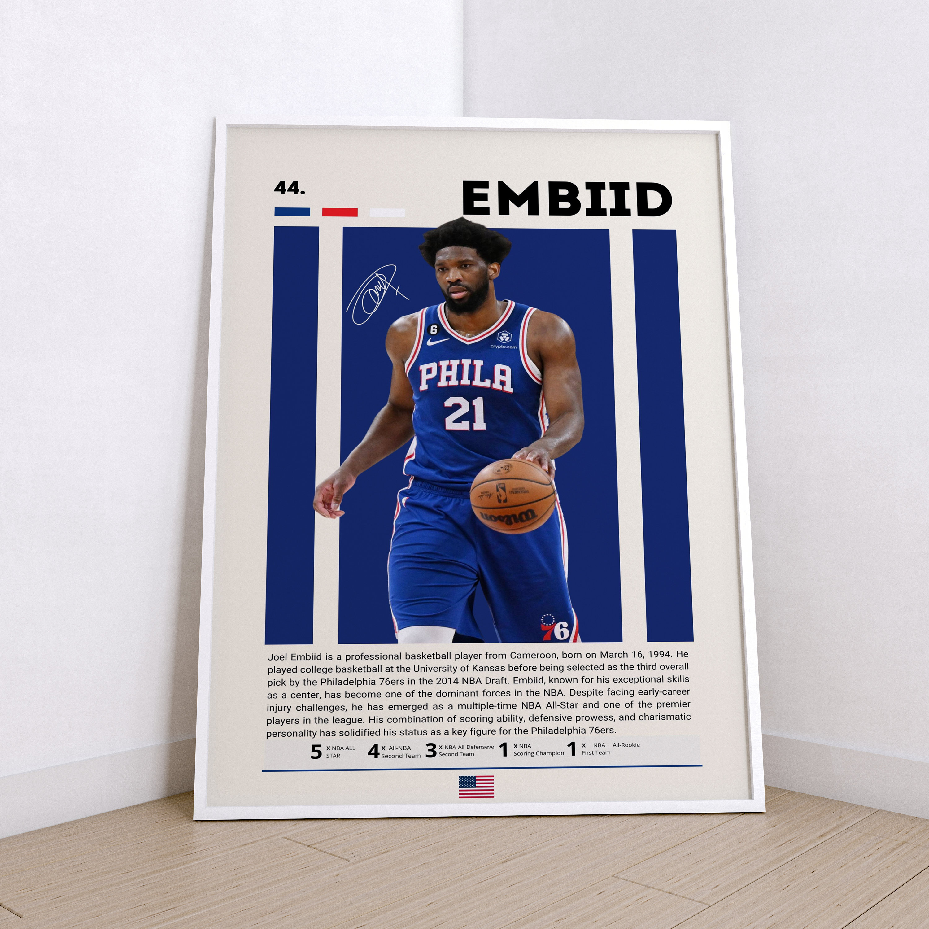 Joel Embiid Poster, Basketball Poster, Philadelphia 76ers Poster ...