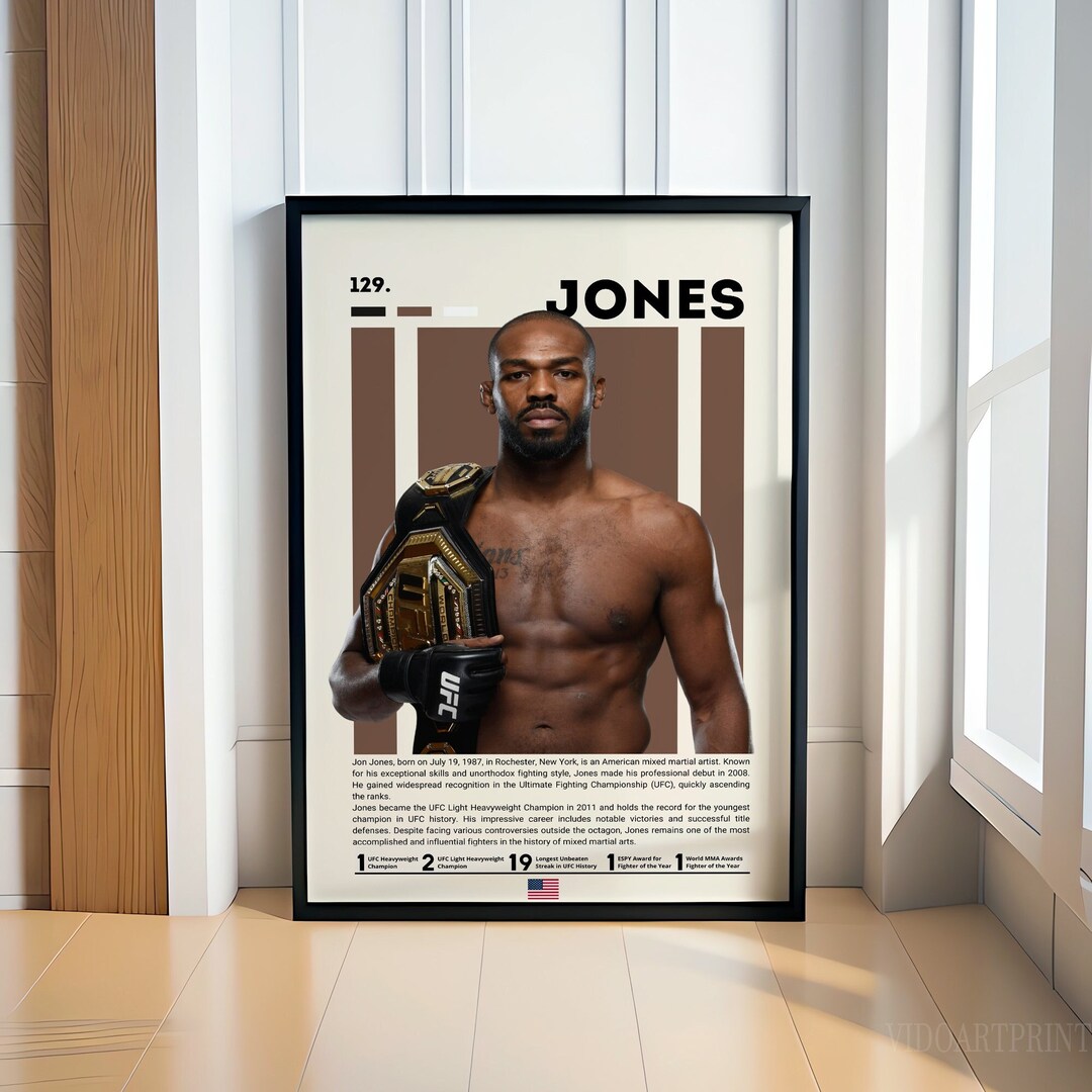 Jon Jones Poster, Digital MMA Poster, Sports Poster, Motivational ...