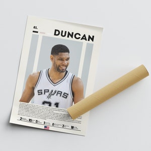 Tim Duncan Poster, Basketball Poster, San Antonio Spurs Poster ...